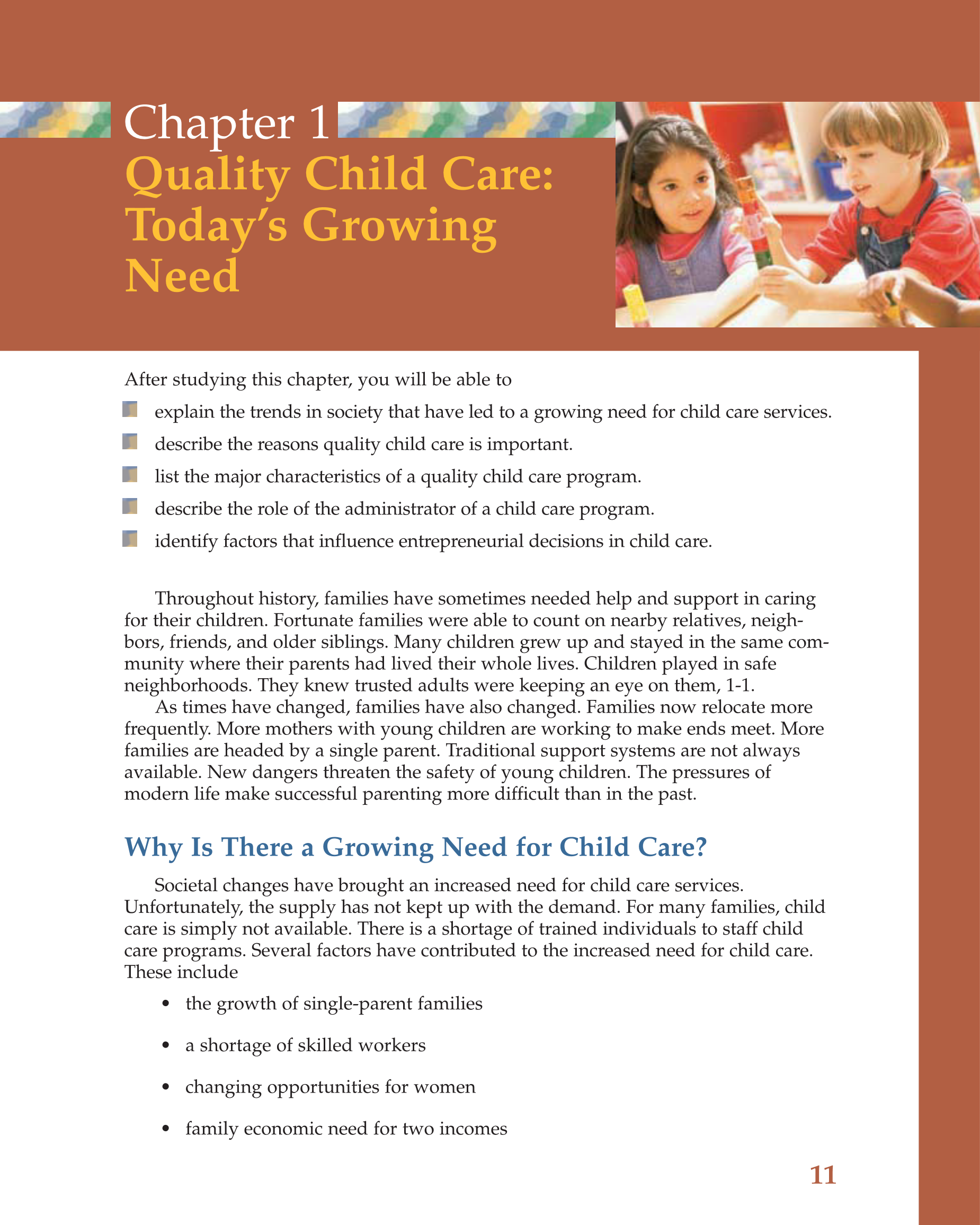 Child Care Administration: Planning Quality Programs for Young Children ...