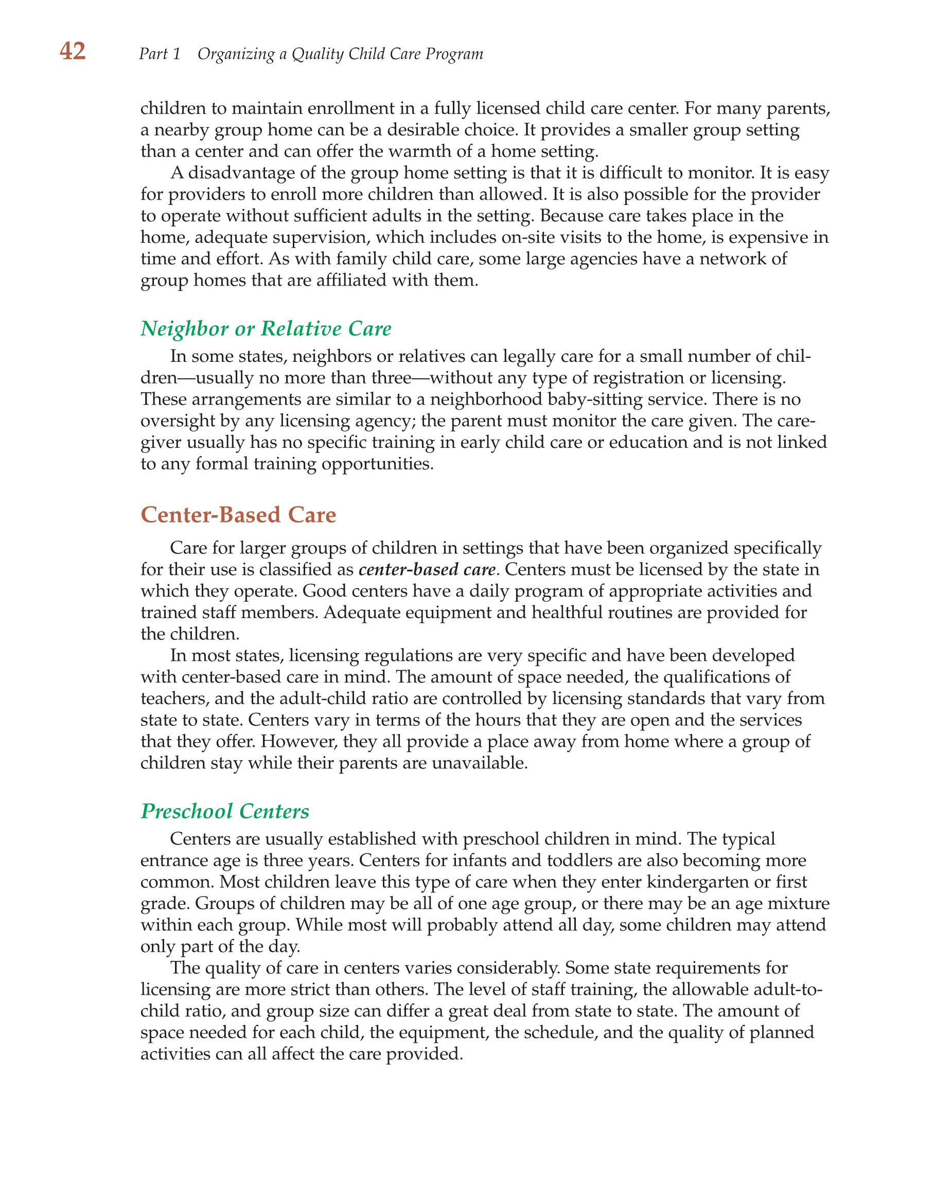 Child Care Administration: Planning Quality Programs for Young Children ...