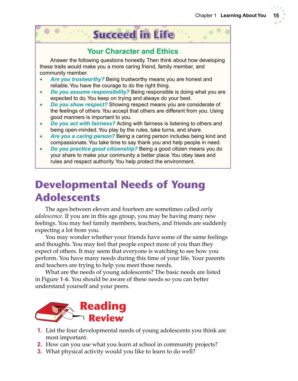 Exploring Life and Career, 6th Edition page 15