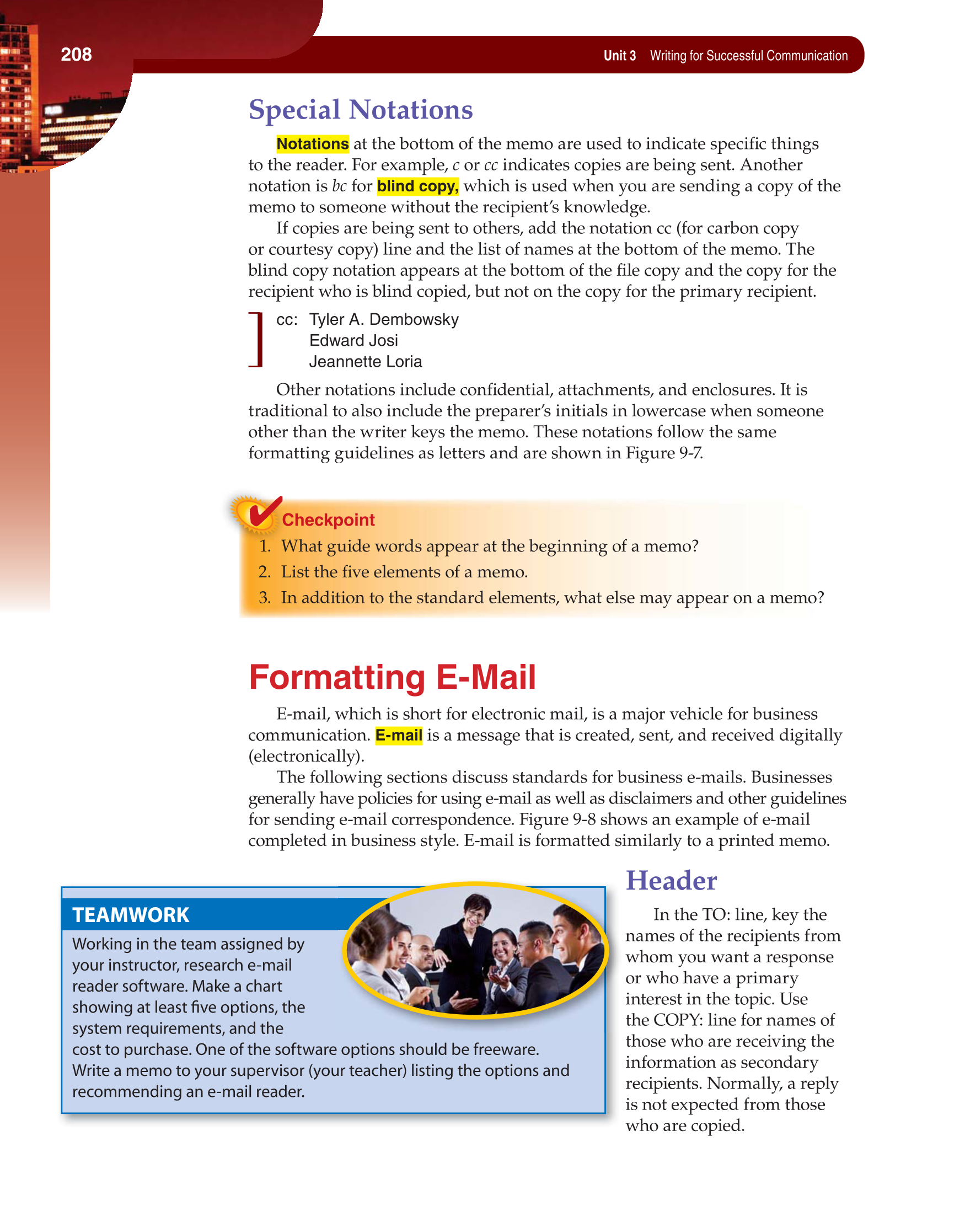Fundamentals of Business Communication, 1st Edition page 208