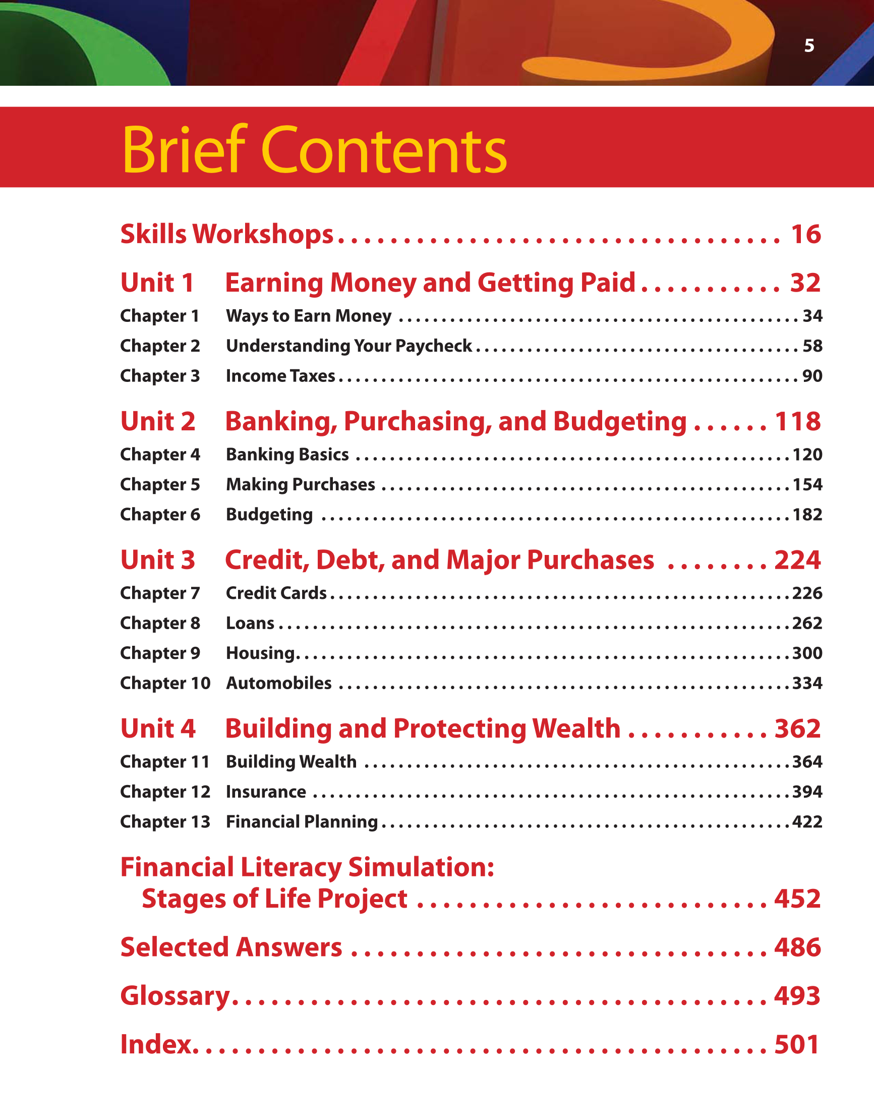 Math for Financial Literacy, 1st Edition page 5
