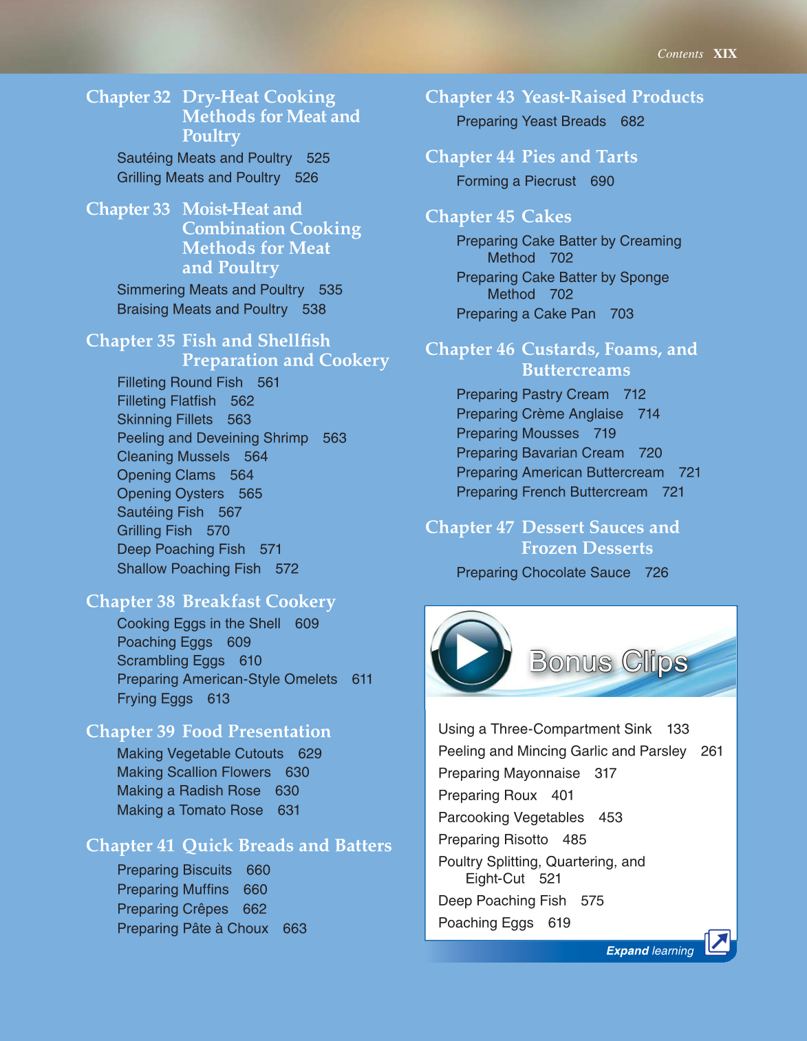 The Culinary Professional, 2nd Edition page XIX