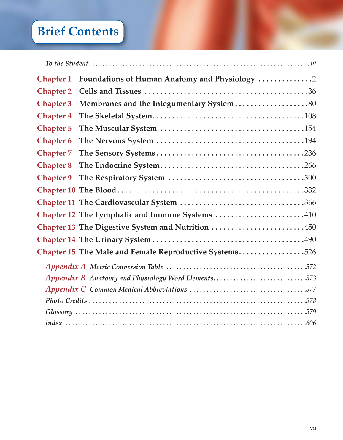 Introduction to Anatomy and Physiology, Online Student Edition page vii