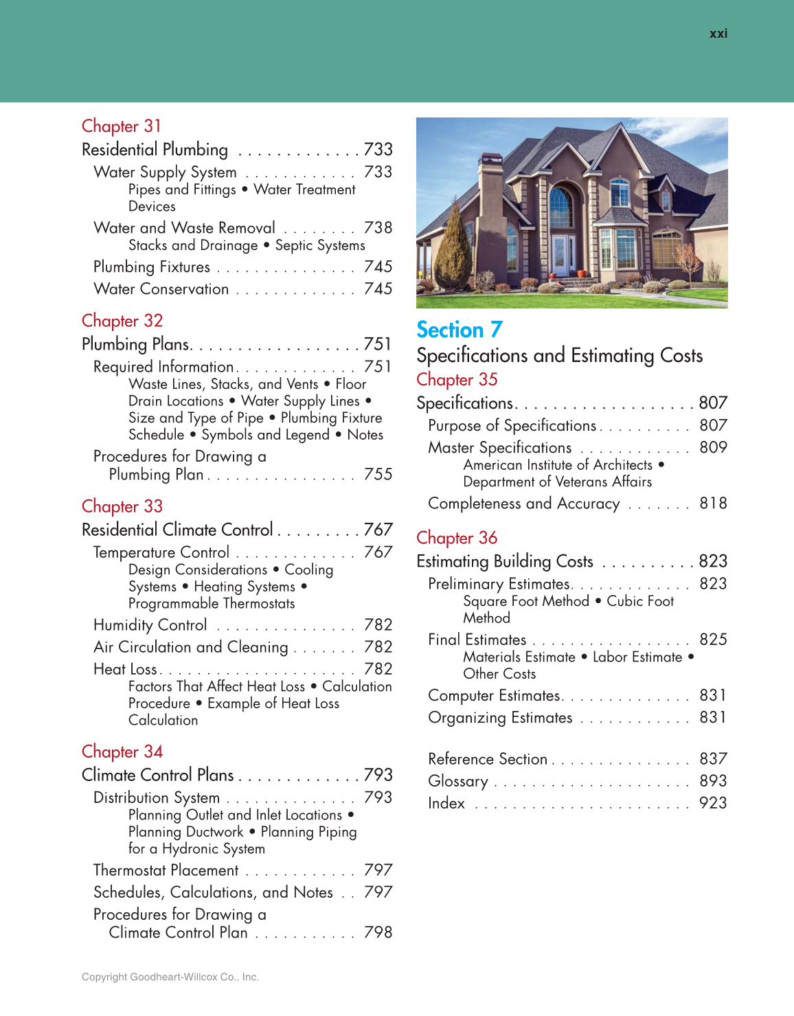 Architecture: Residential Drafting and Design, 12th Edition page xxi