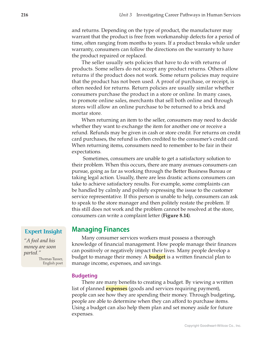 Principles of Human Services, 1st Edition page 216