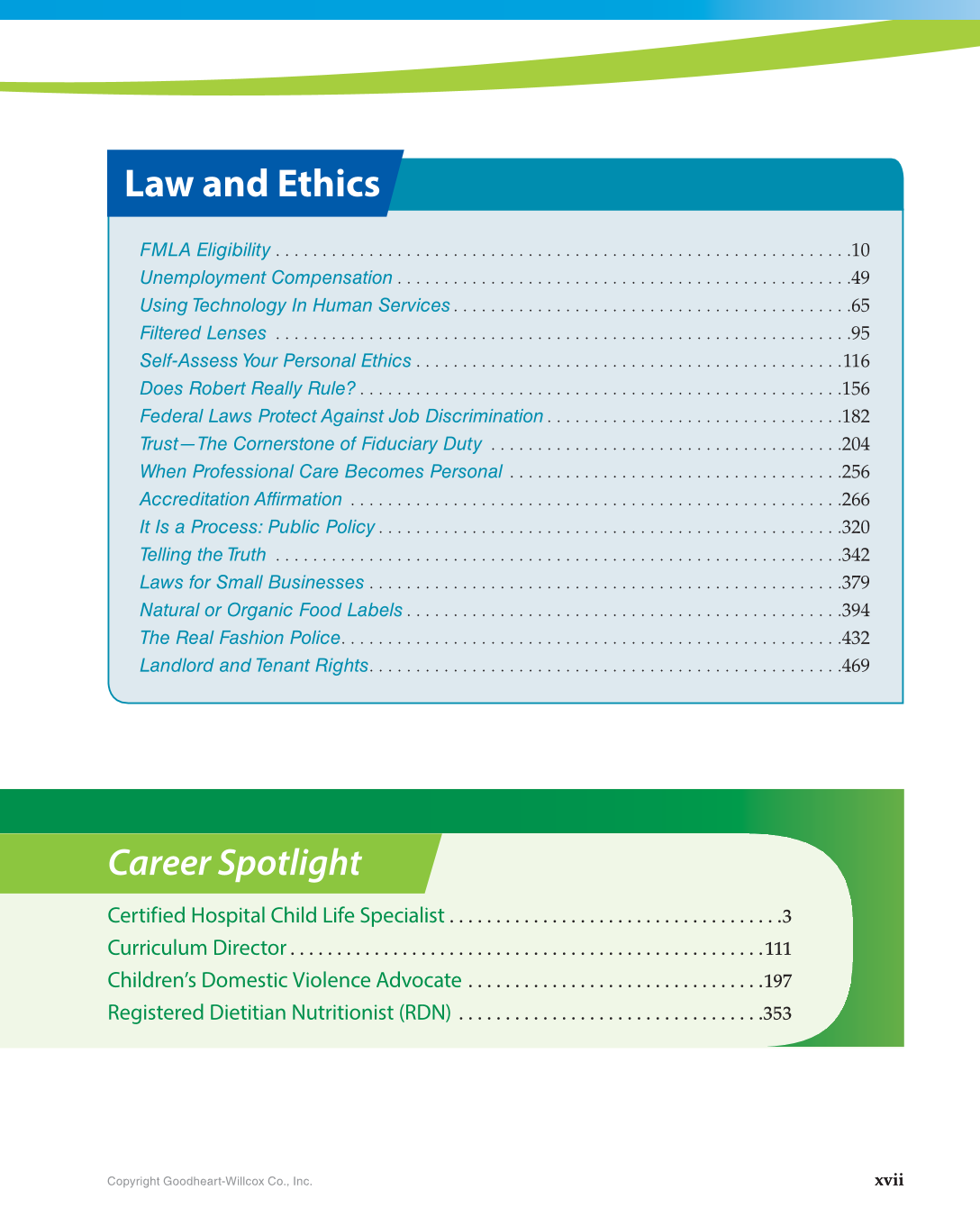 Principles of Human Services, 1st Edition page xvii