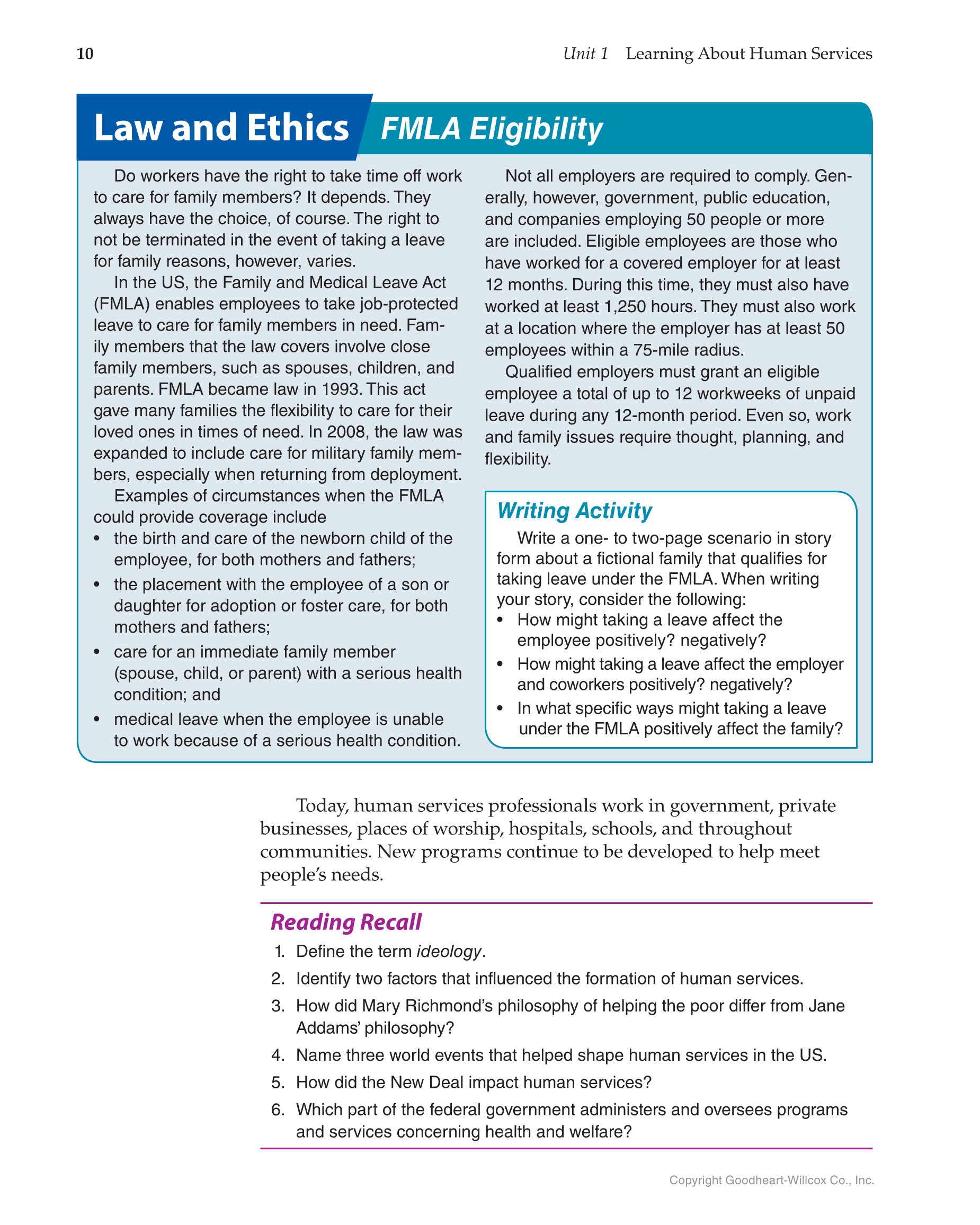 Principles of Human Services, 1st Edition page 10