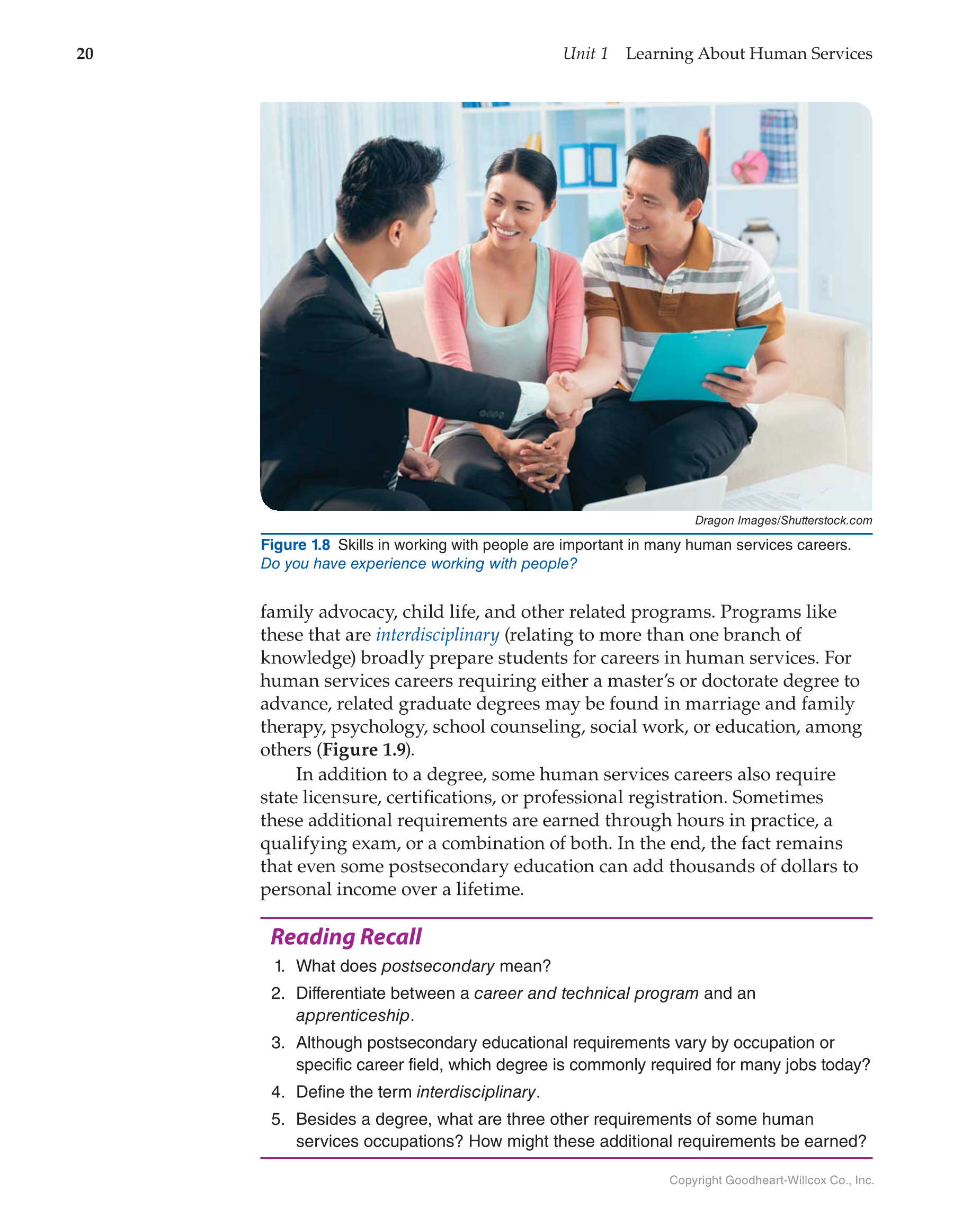 Principles of Human Services, 1st Edition page 20