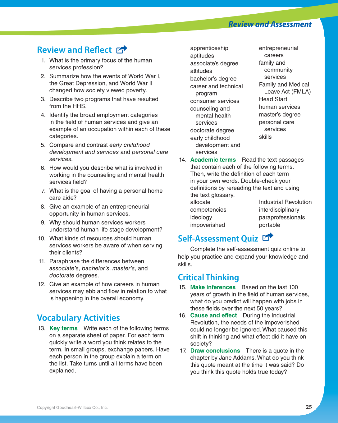 Principles of Human Services, 1st Edition page 25