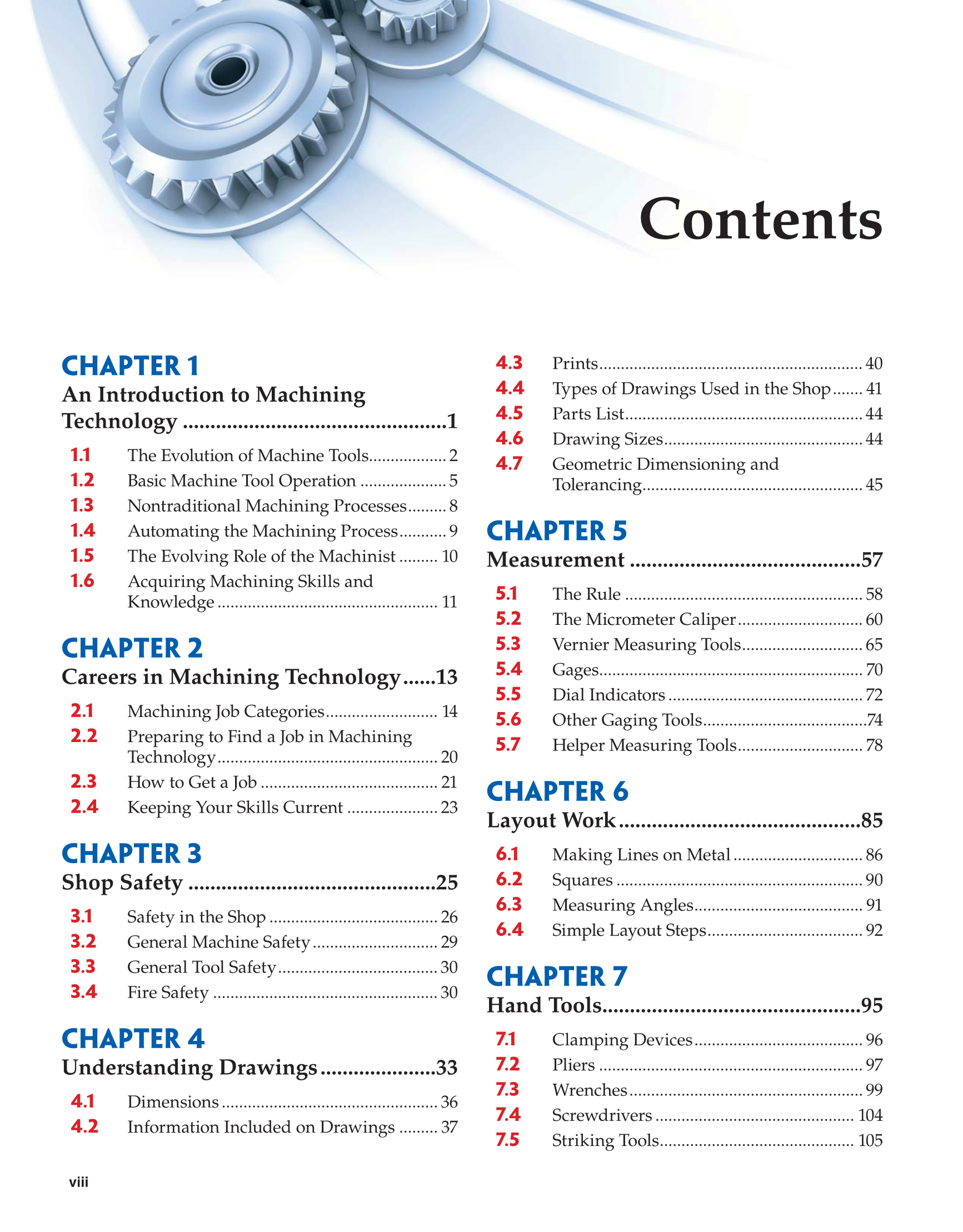 Machining Fundamentals, 9th Edition page viii