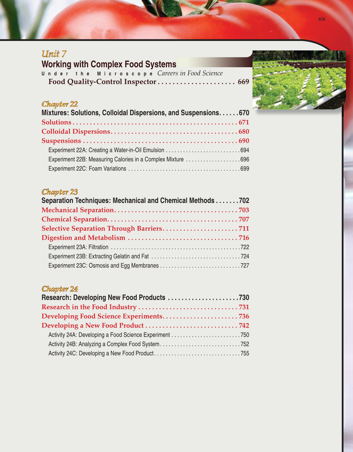 Principles of Food Science, 4th Edition page xix