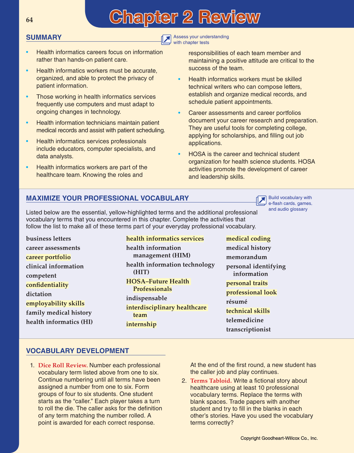 Introduction to Health Science: Pathways to Your Future, 1st Edition page 64