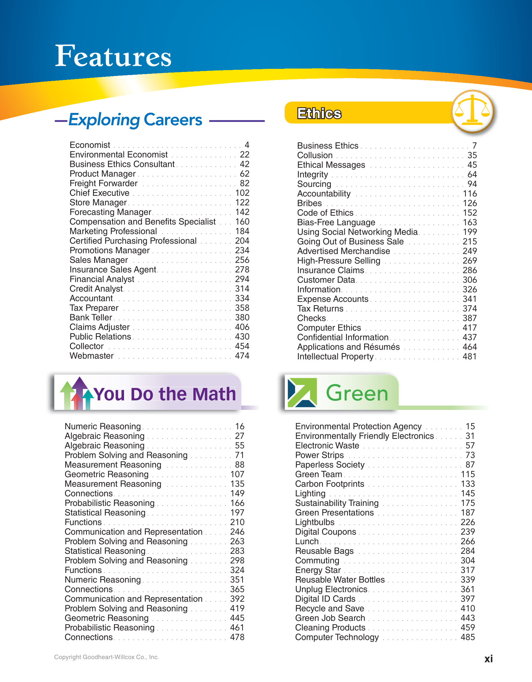 Principles of Business, Marketing, and Finance, 1st Edition page xi