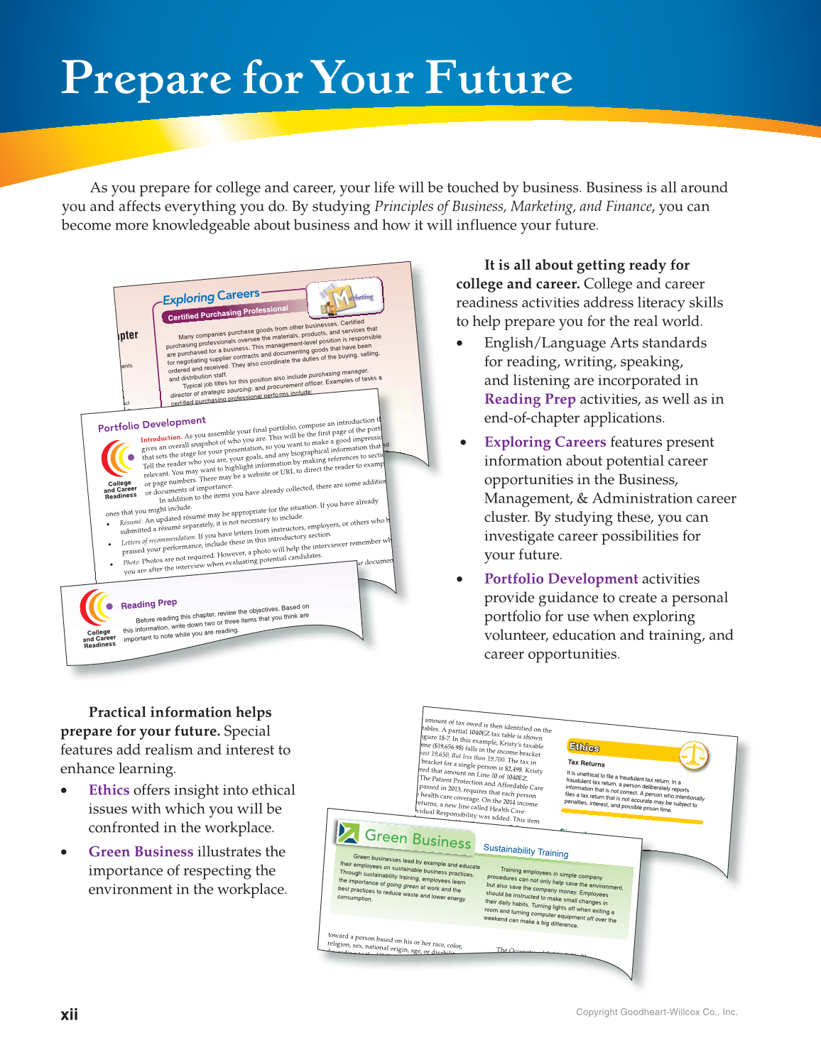 Principles of Business, Marketing, and Finance, 1st Edition page xii