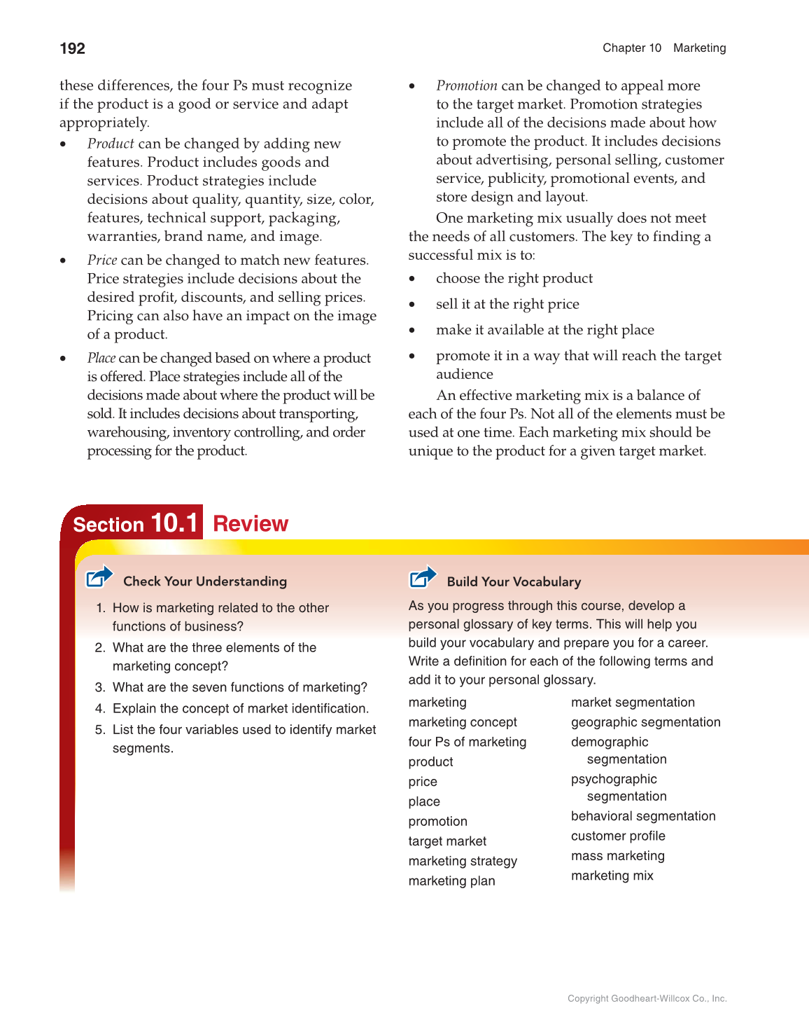 Principles of Business, Marketing, and Finance, 1st Edition page 192
