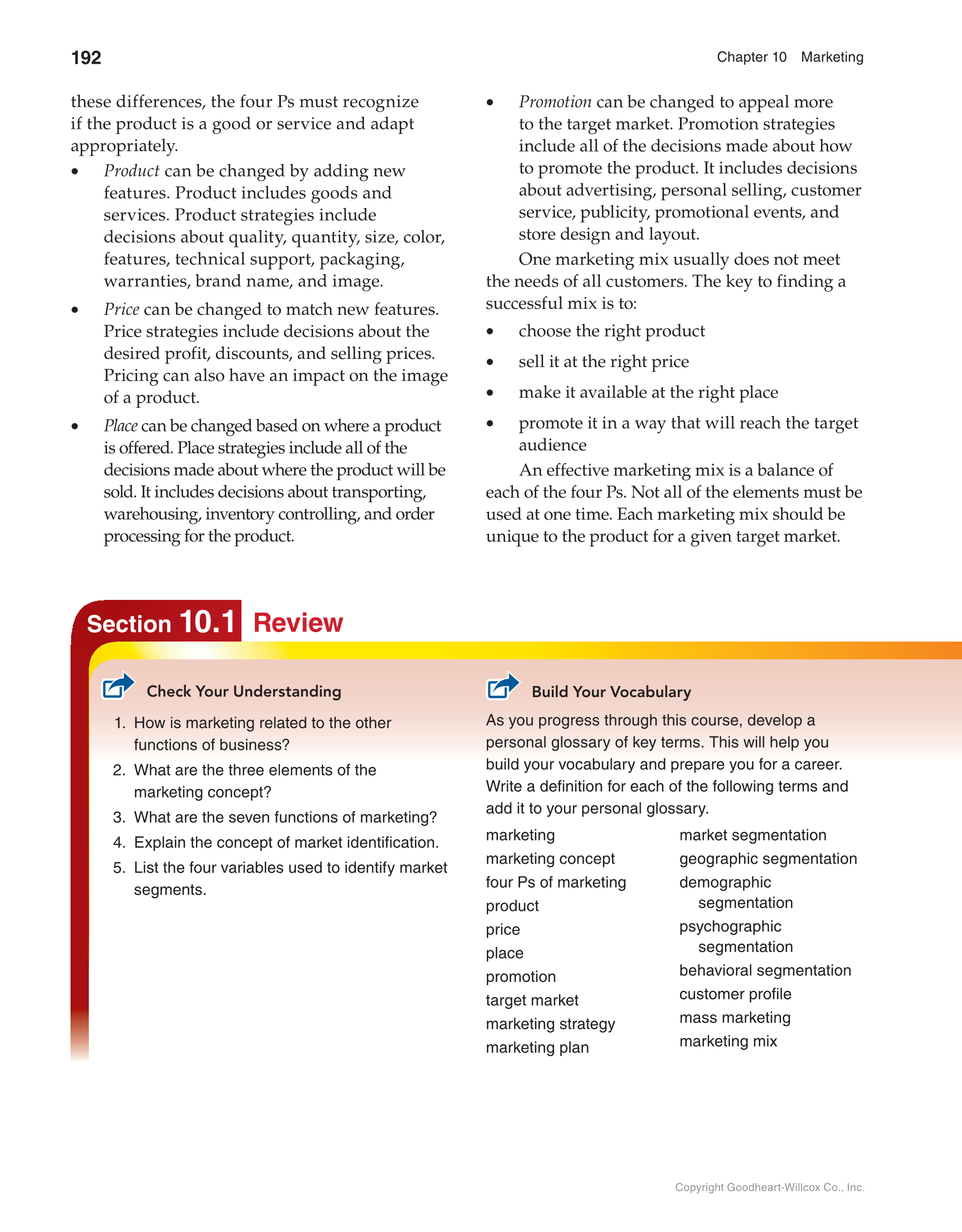 Principles of Business, Marketing, and Finance, 1st Edition page 192