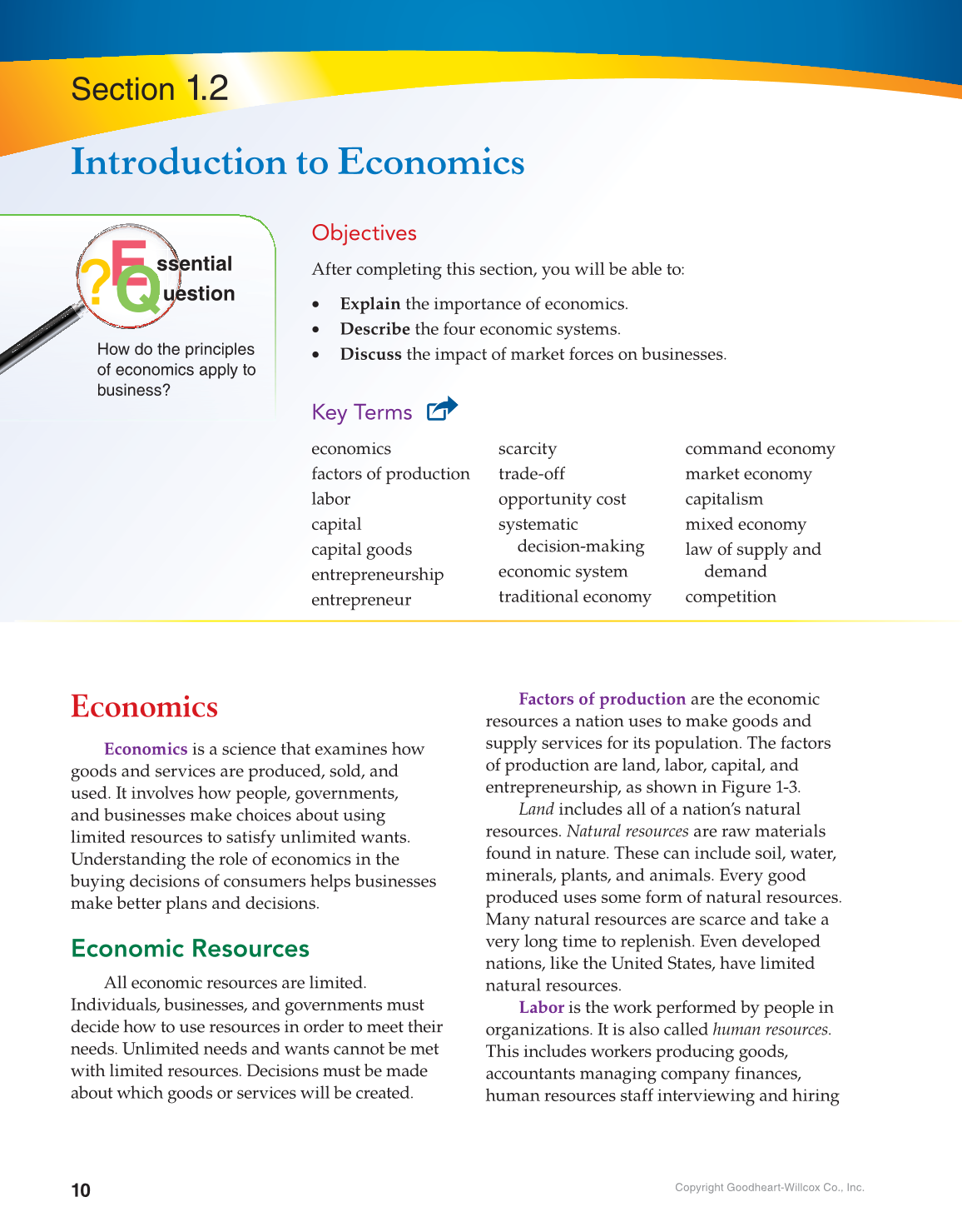 Principles of Business, Marketing, and Finance, 1st Edition page 10