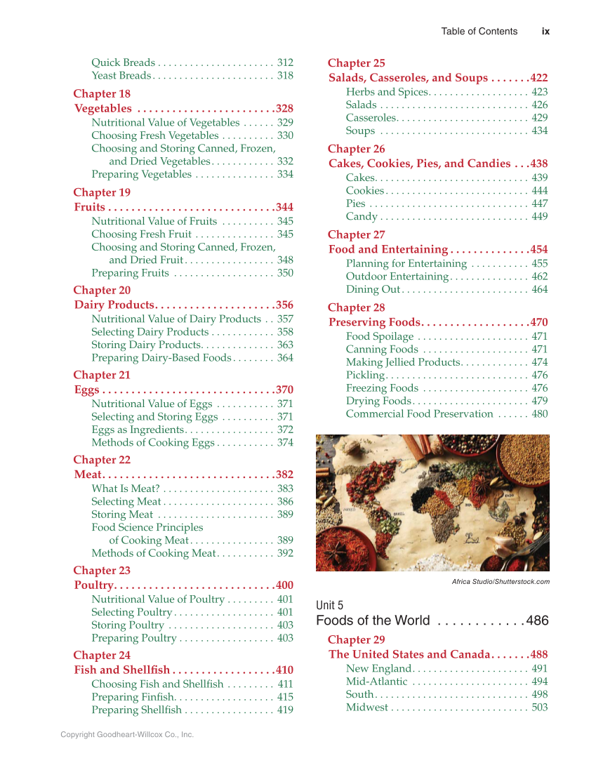 Guide to Good Food: Nutrition and Food Preparation, 14th Edition page ix