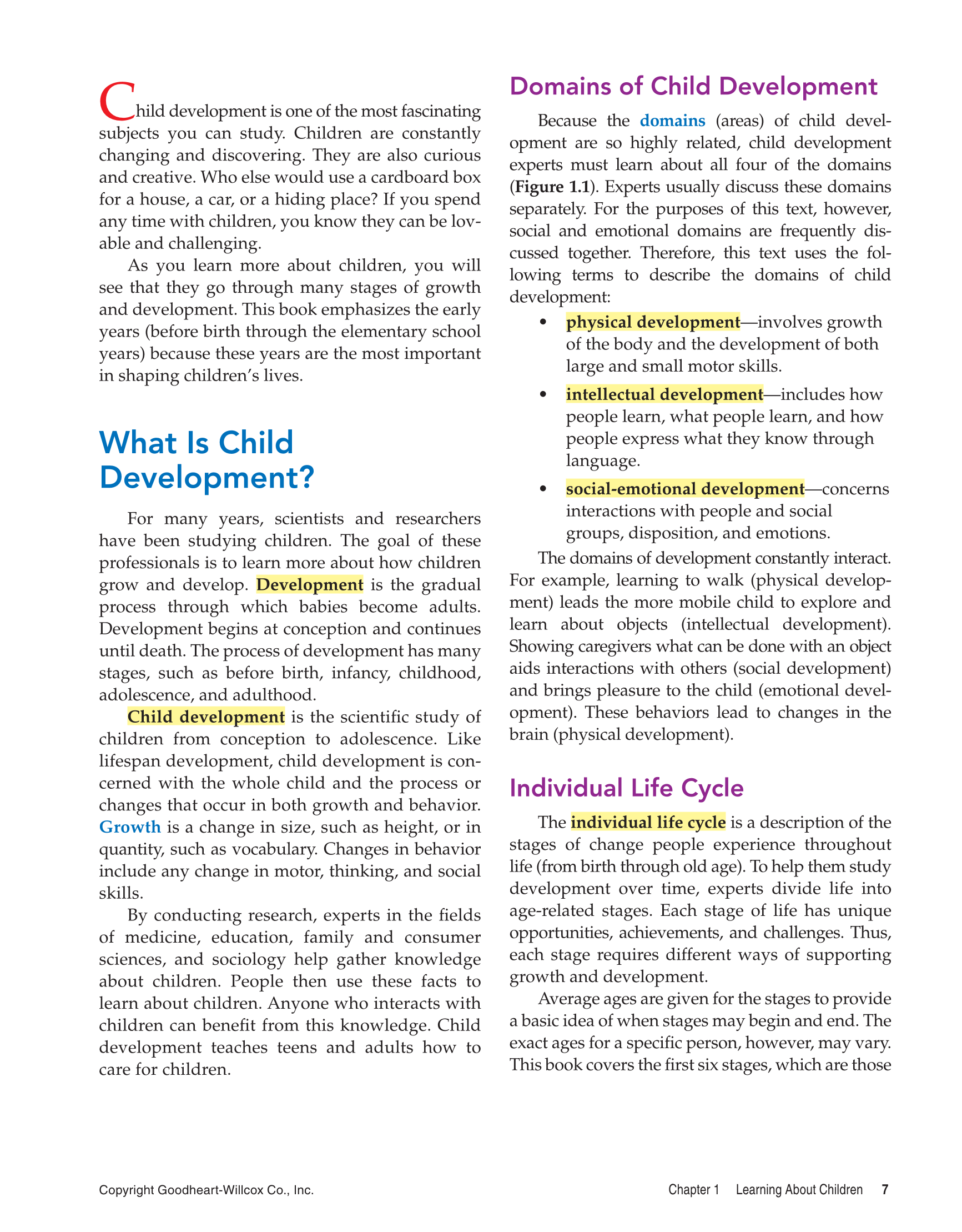 Child Development: Early Stages Through Age 12, 8th Edition page 7