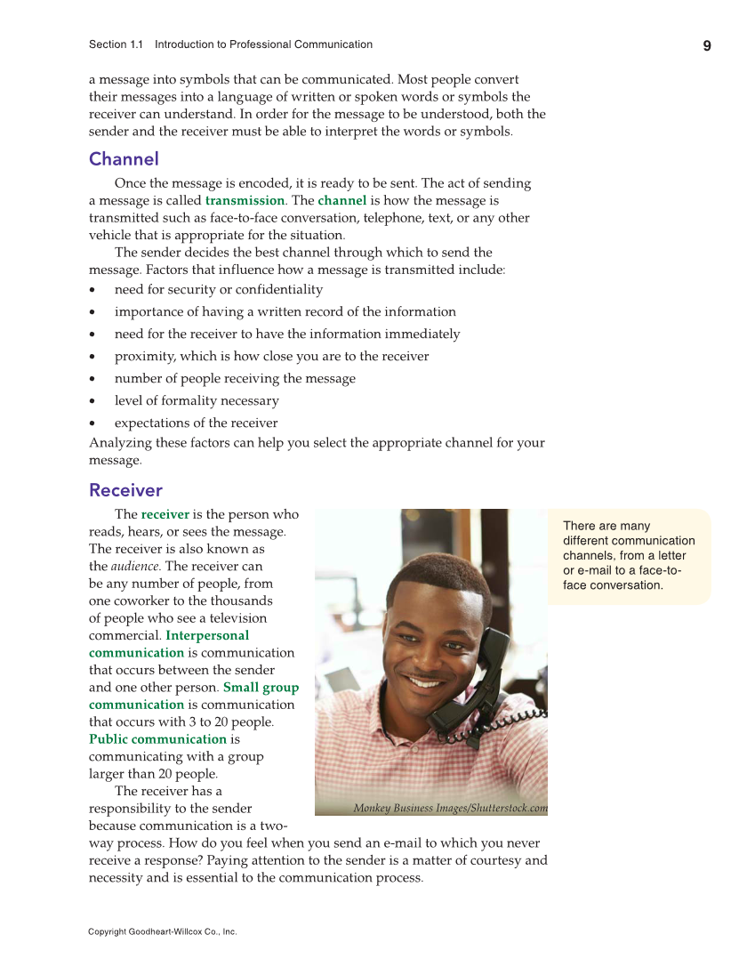 Professional Communication, 1st Edition page 9