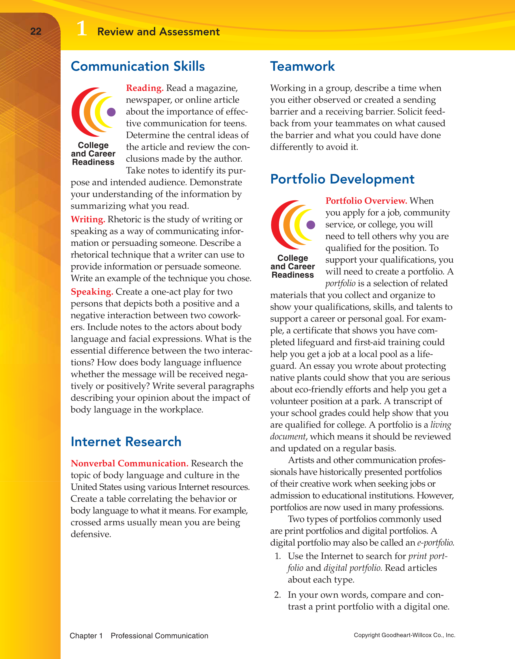 Professional Communication, 1st Edition page 22