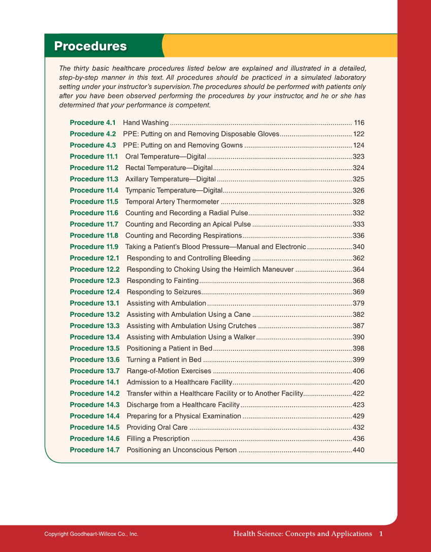 Health Science: Concepts and Applications, 1st Edition page 1