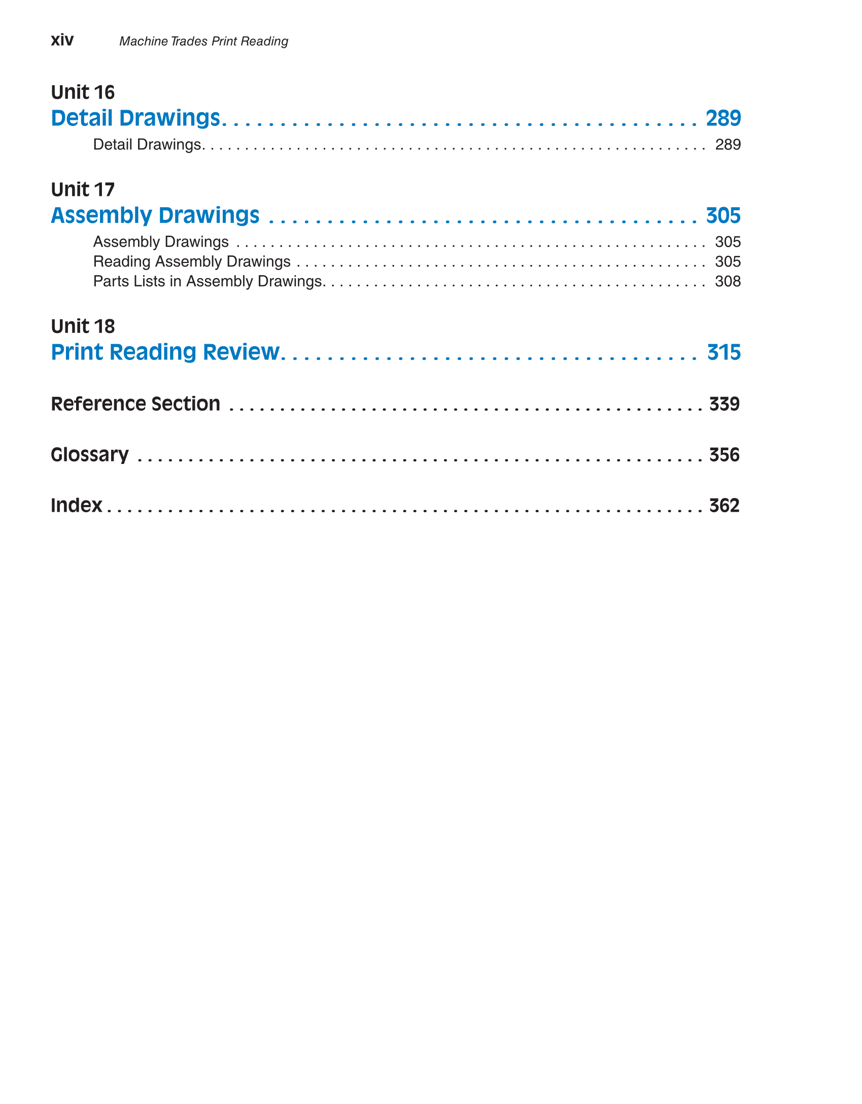 Machine Trades Print Reading, 6th Edition page xiv