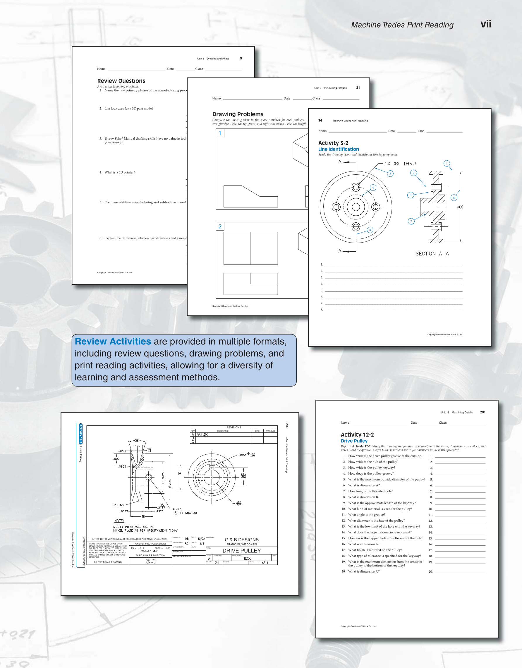 Machine Trades Print Reading, 6th Edition page vii