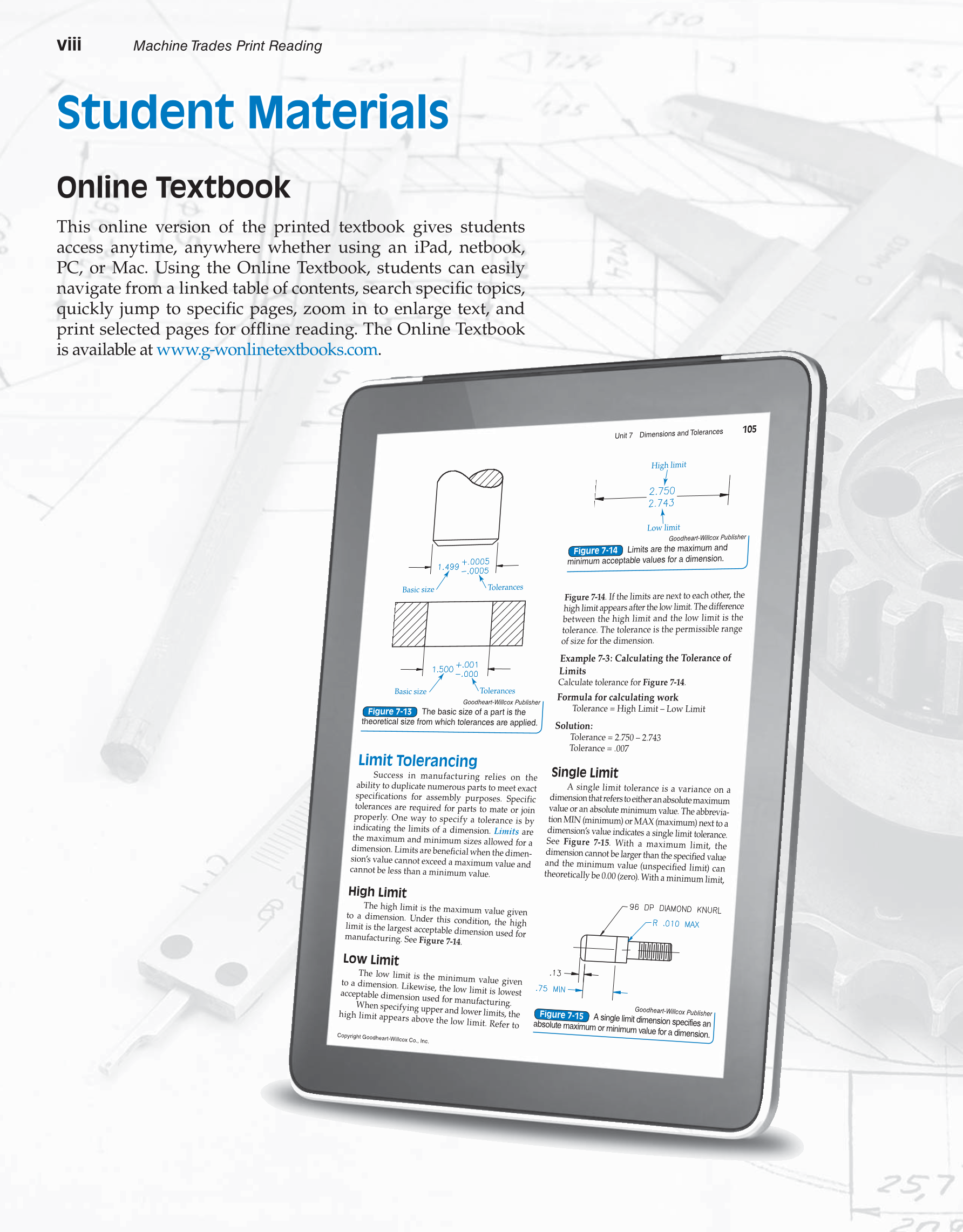 Machine Trades Print Reading, 6th Edition page viii