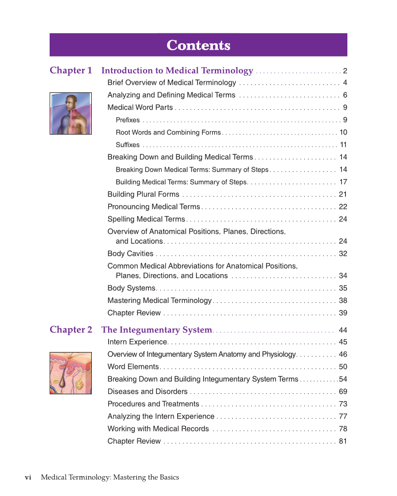 Medical Terminology: Mastering the Basics, 1st Edition page vi