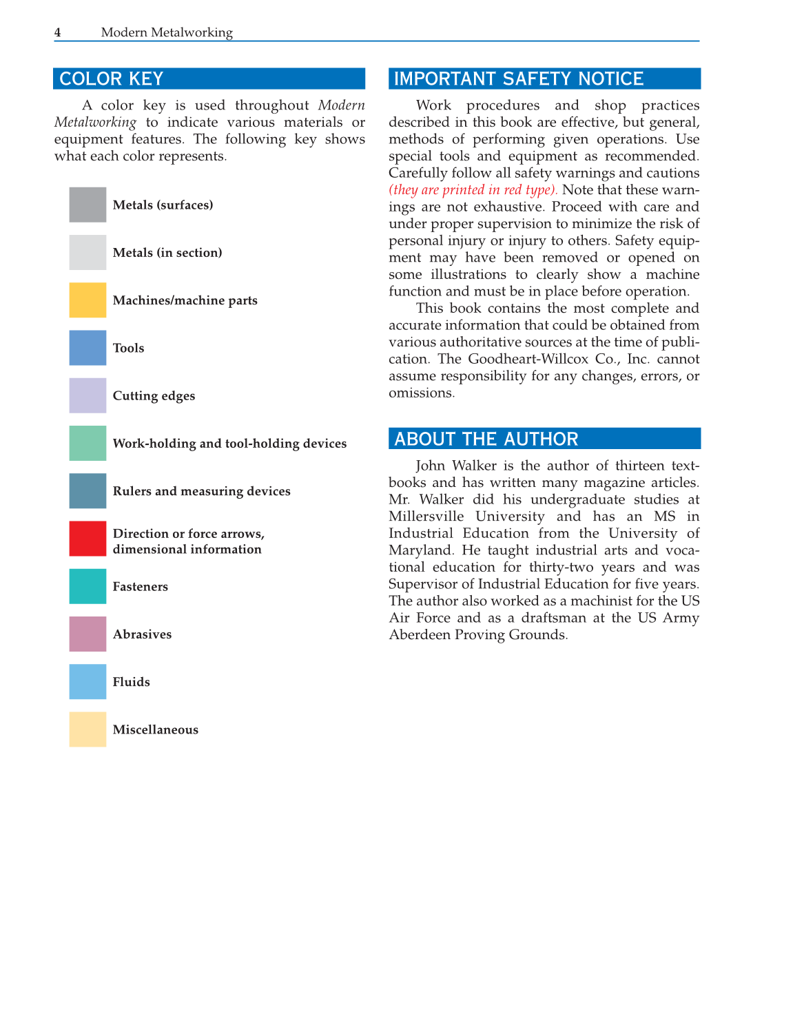 Modern Metalworking, 9th Edition page 4