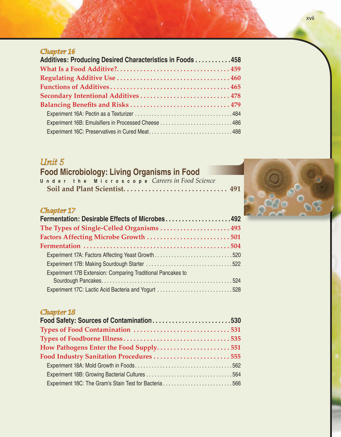 Principles of Food Science, 3rd Edition page xvii