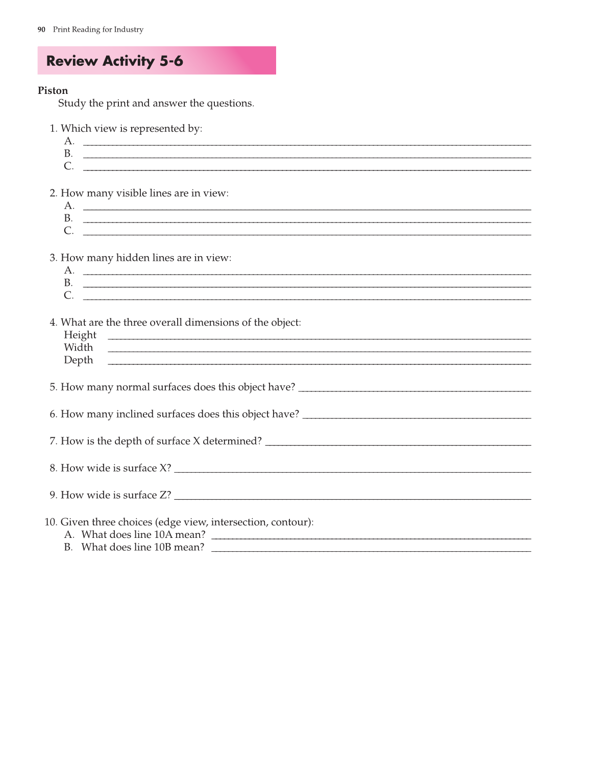 Print Reading for Industry, 9th Edition page 90