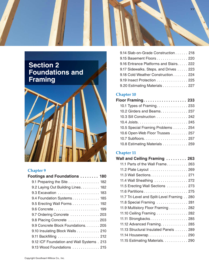 Modern Carpentry, 12th Edition page xv