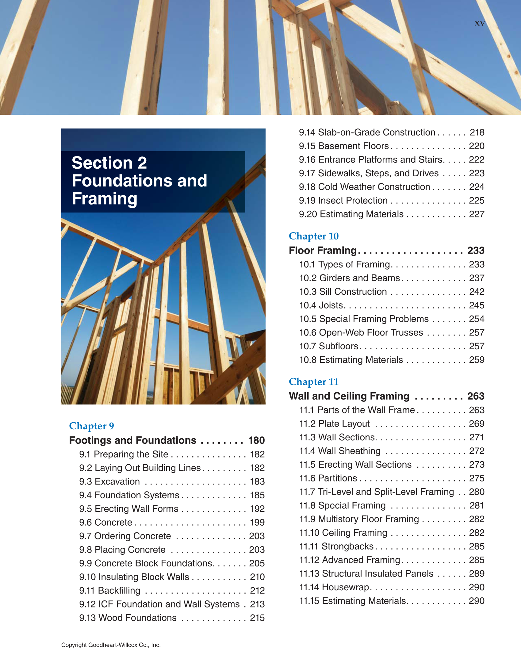 Modern Carpentry, 12th Edition page xv