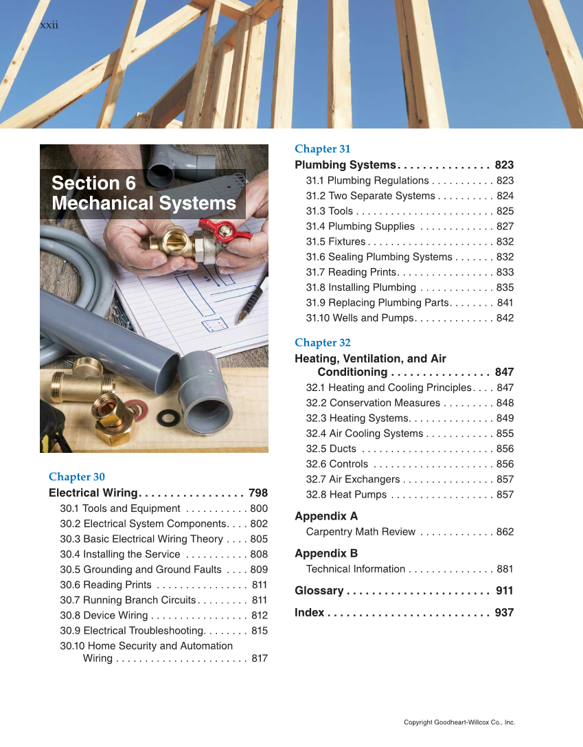 Modern Carpentry, 12th Edition page xxii