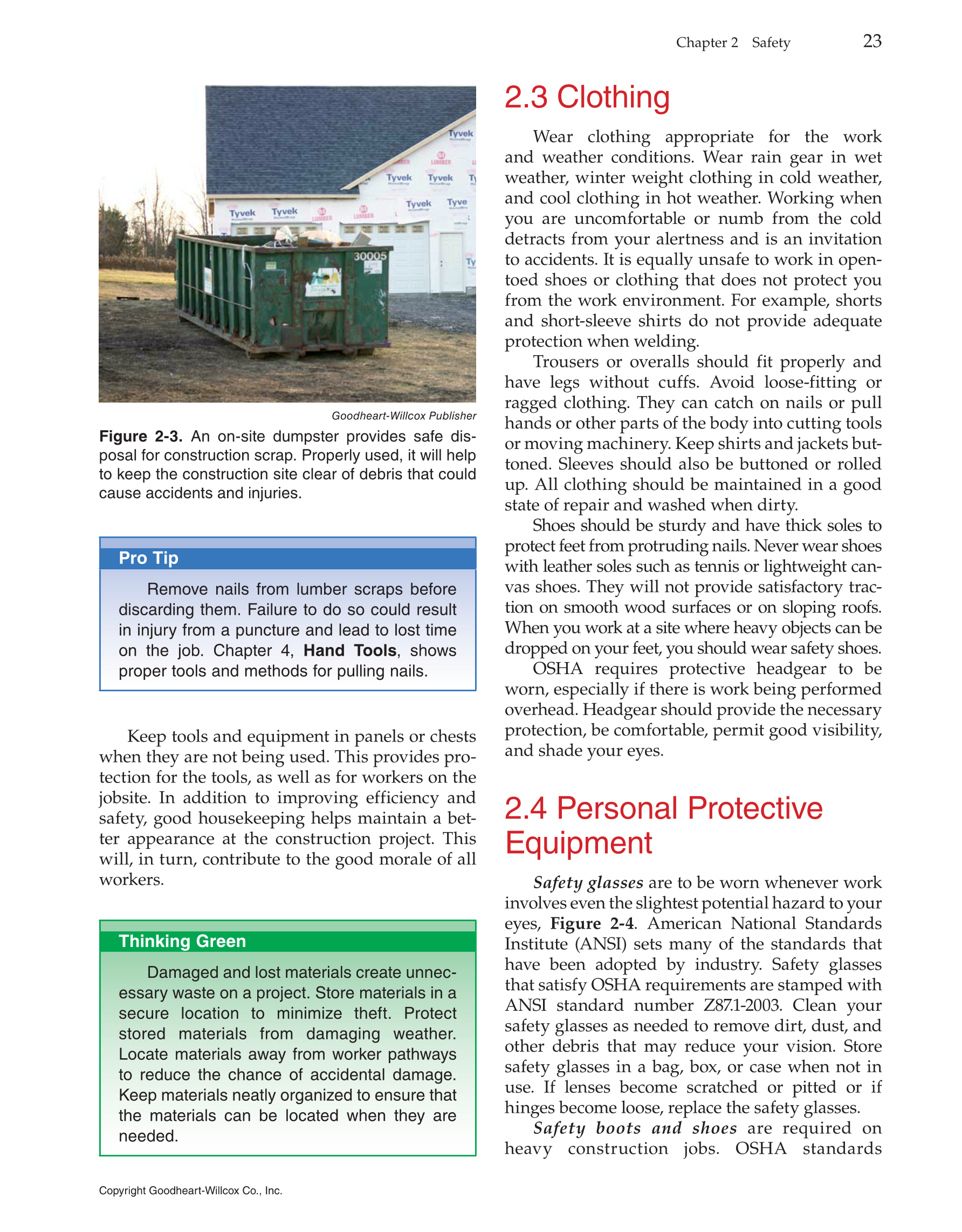 Modern Carpentry, 12th Edition page 23