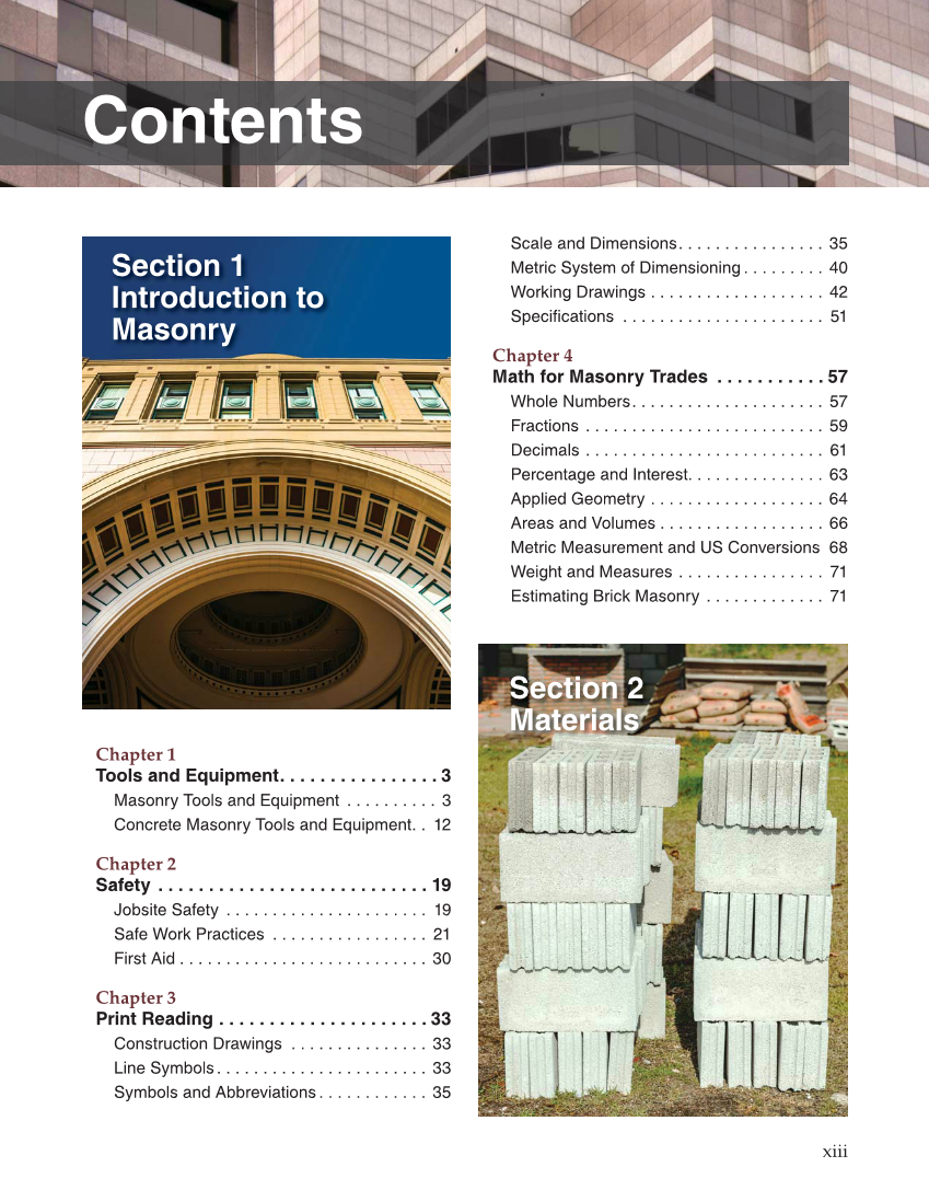 Modern Masonry: Brick, Block, Stone, 8th Edition page xiii Modern Masonry: Brick, Block, Stone, 8th Edition page xiii