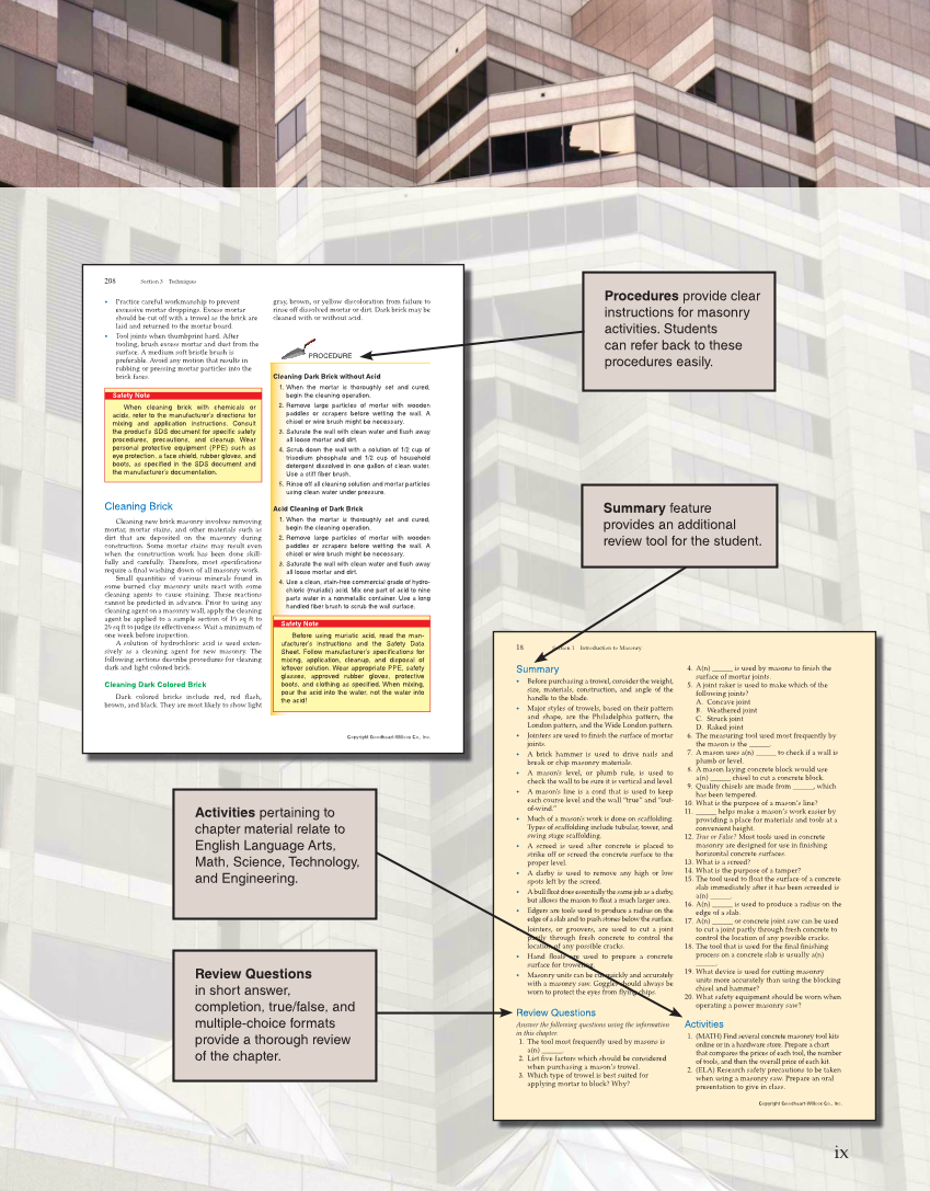 Modern Masonry: Brick, Block, Stone, 8th Edition page ix