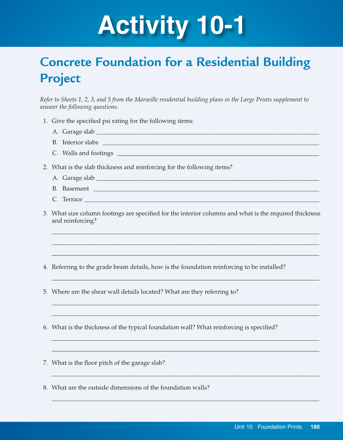 Print Reading for Construction, 6th Edition page 185