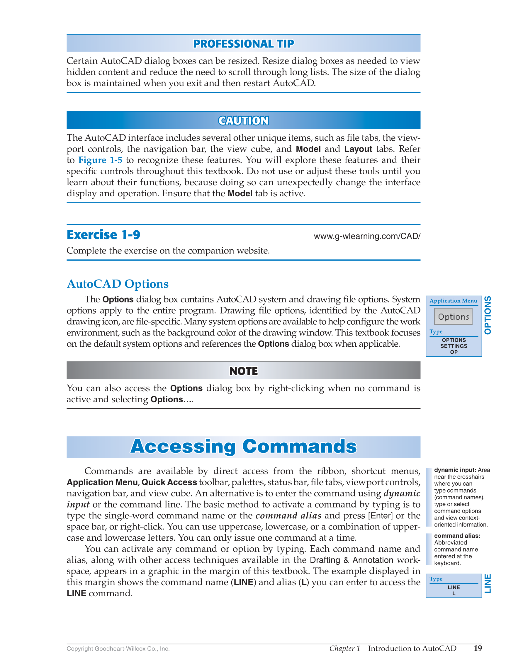 AutoCAD and Its Applications—Comprehensive 2020, 27th Edition page 19