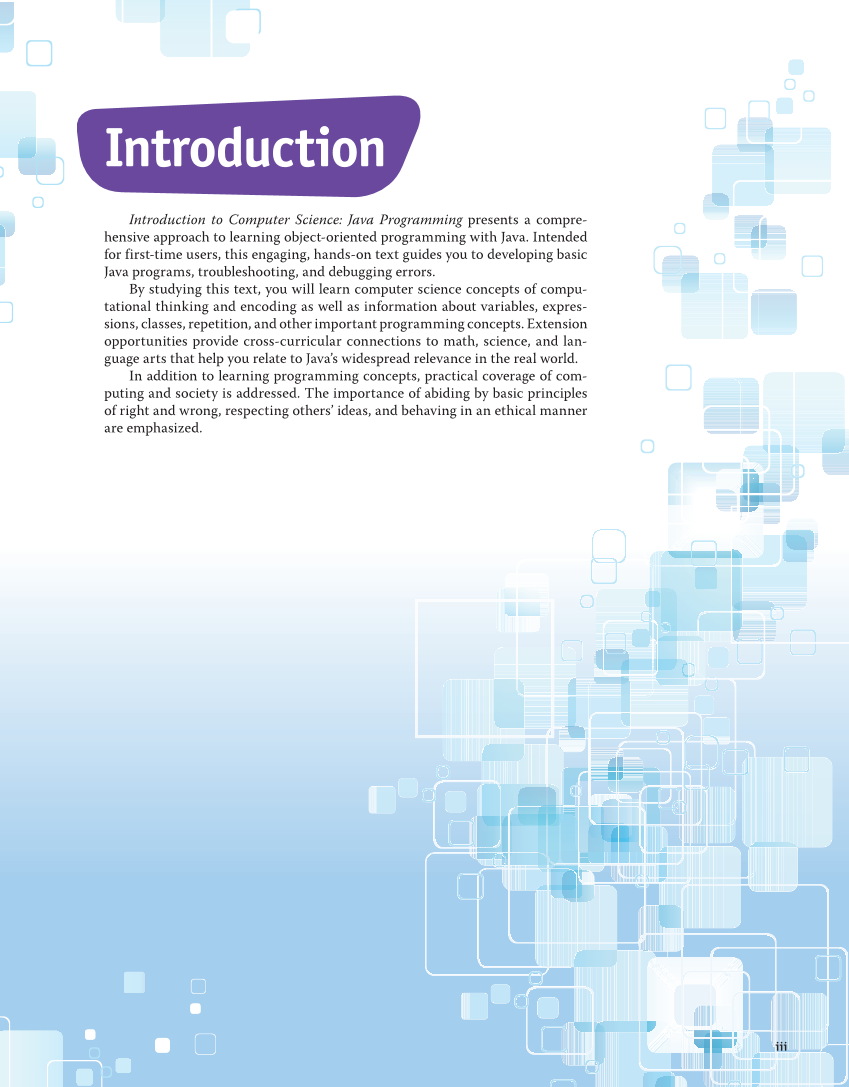 Introduction To Computer Science Java Programming 1st Edition Page Iii
