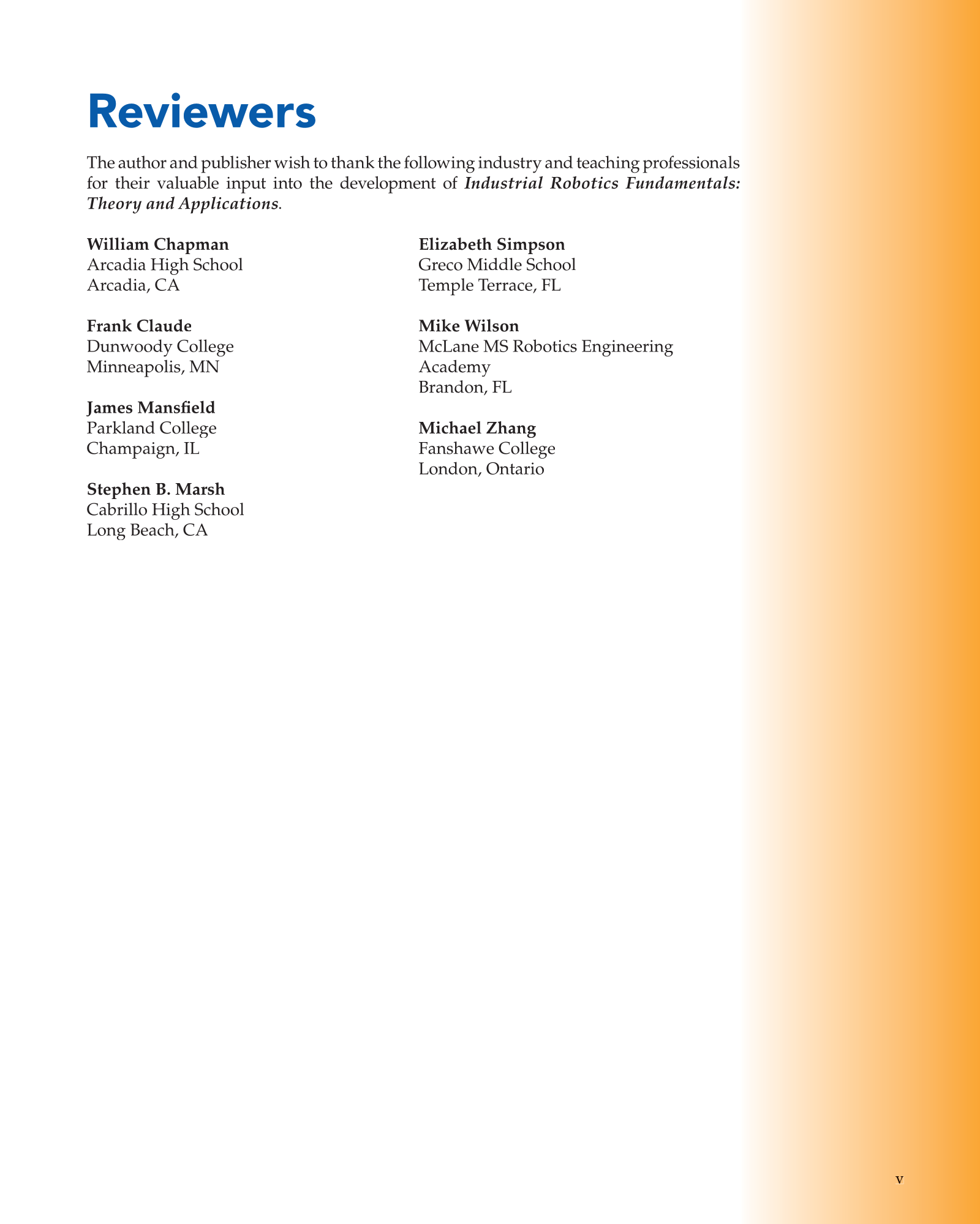 Industrial Robotics Fundamentals Theory And Applications 3rd Edition Page V