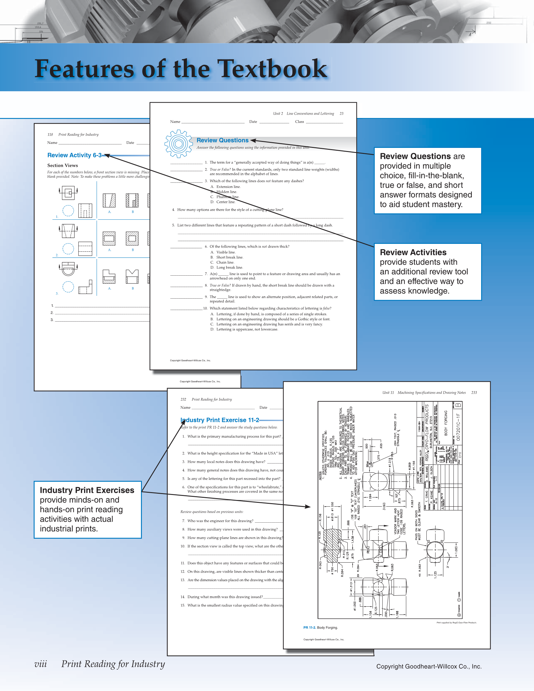 Print Reading for Industry, 10th Edition page viii