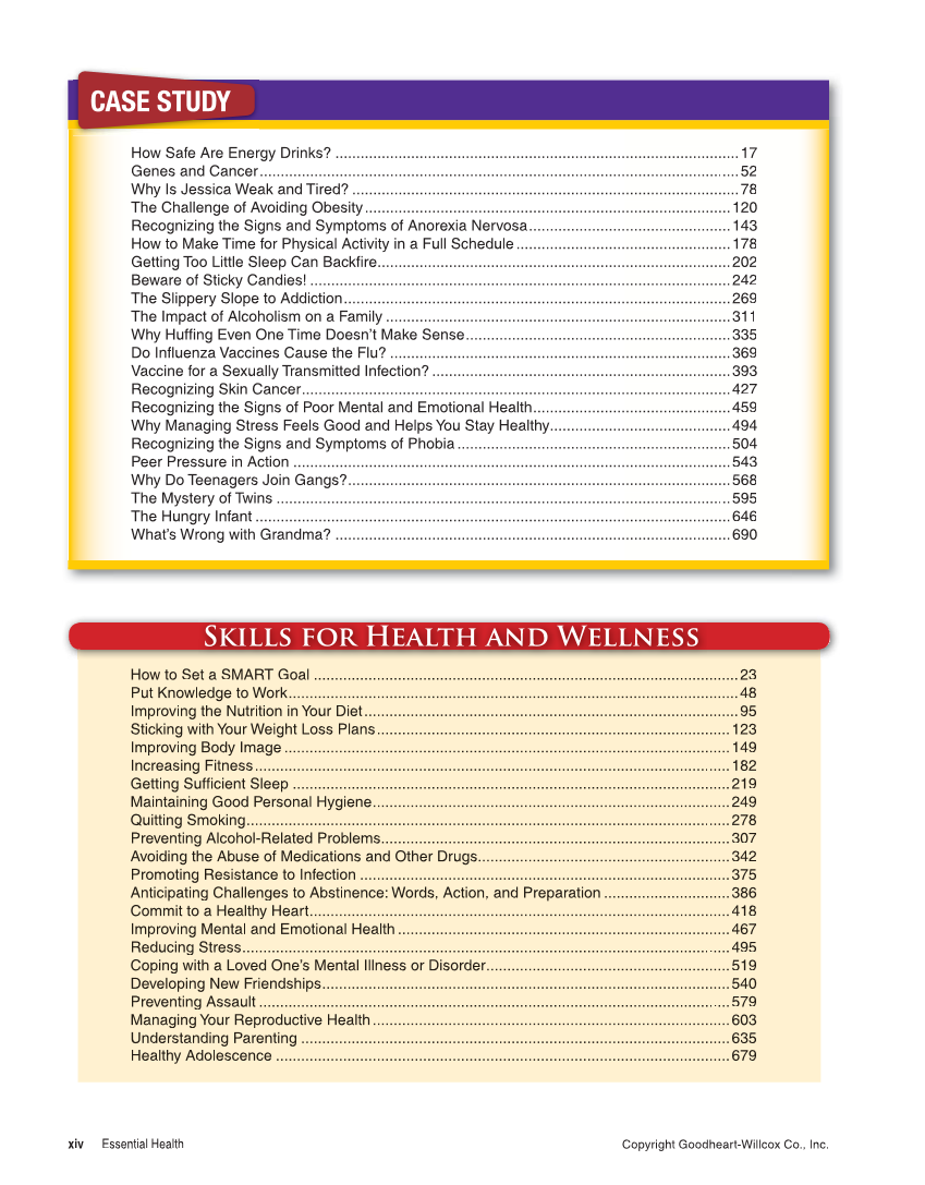 Essential Health, 2nd Edition page xiv