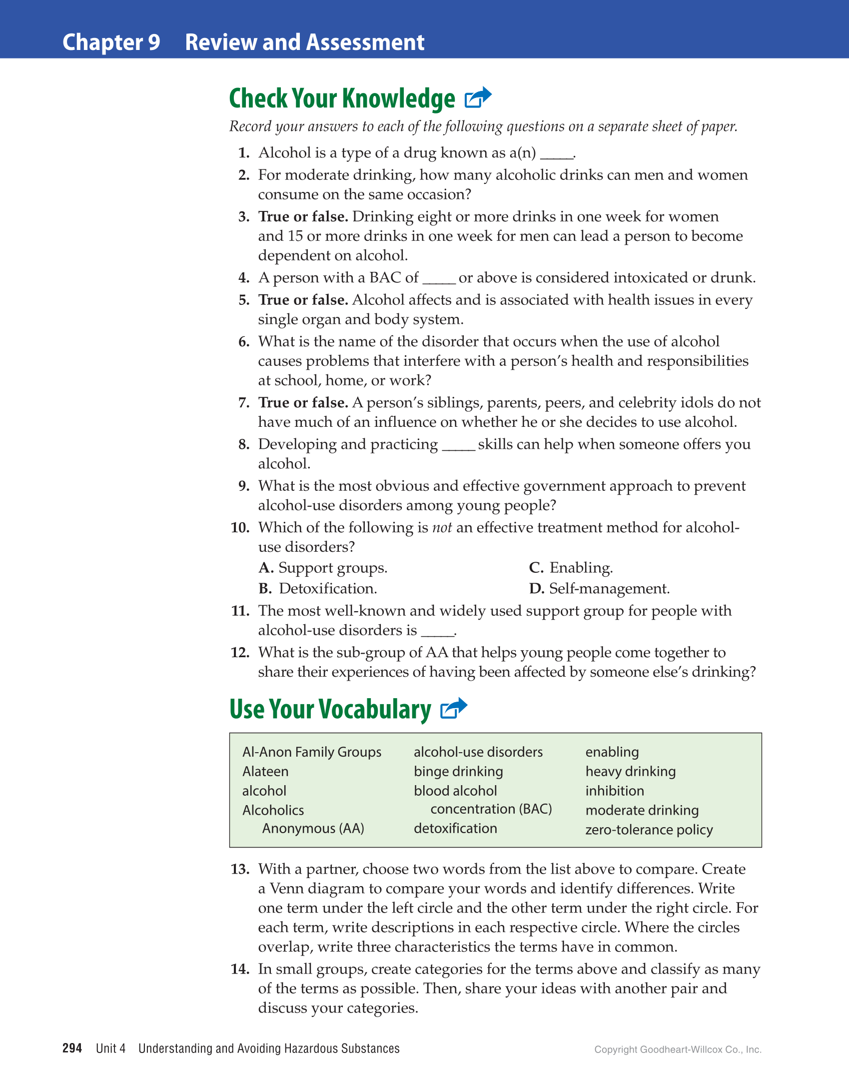 Essential Health Skills for Middle School, 1st Edition page 294