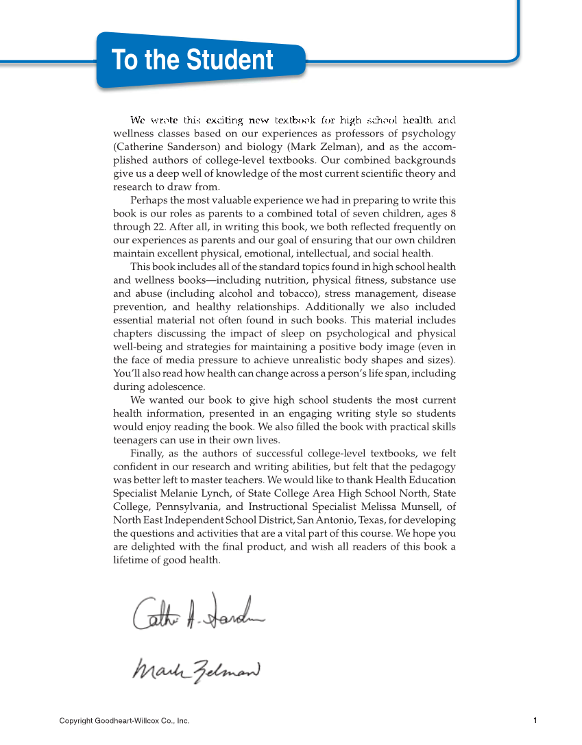 Comprehensive Health, 2nd Edition page 1