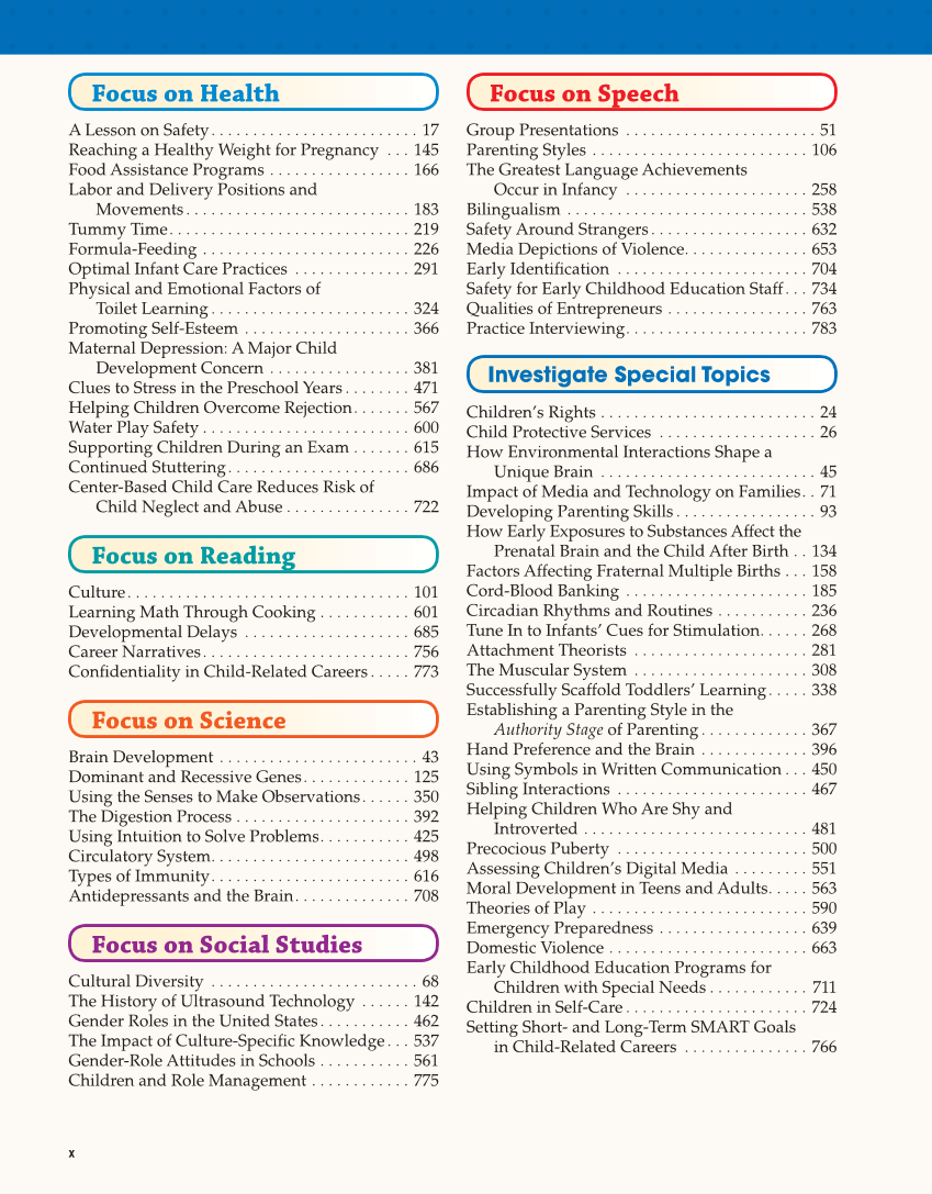 Child Development: Early Stages Through Age 12, 9th Edition page x