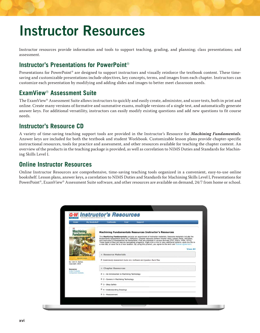 Machining Fundamentals 10th Edition Page Xvi