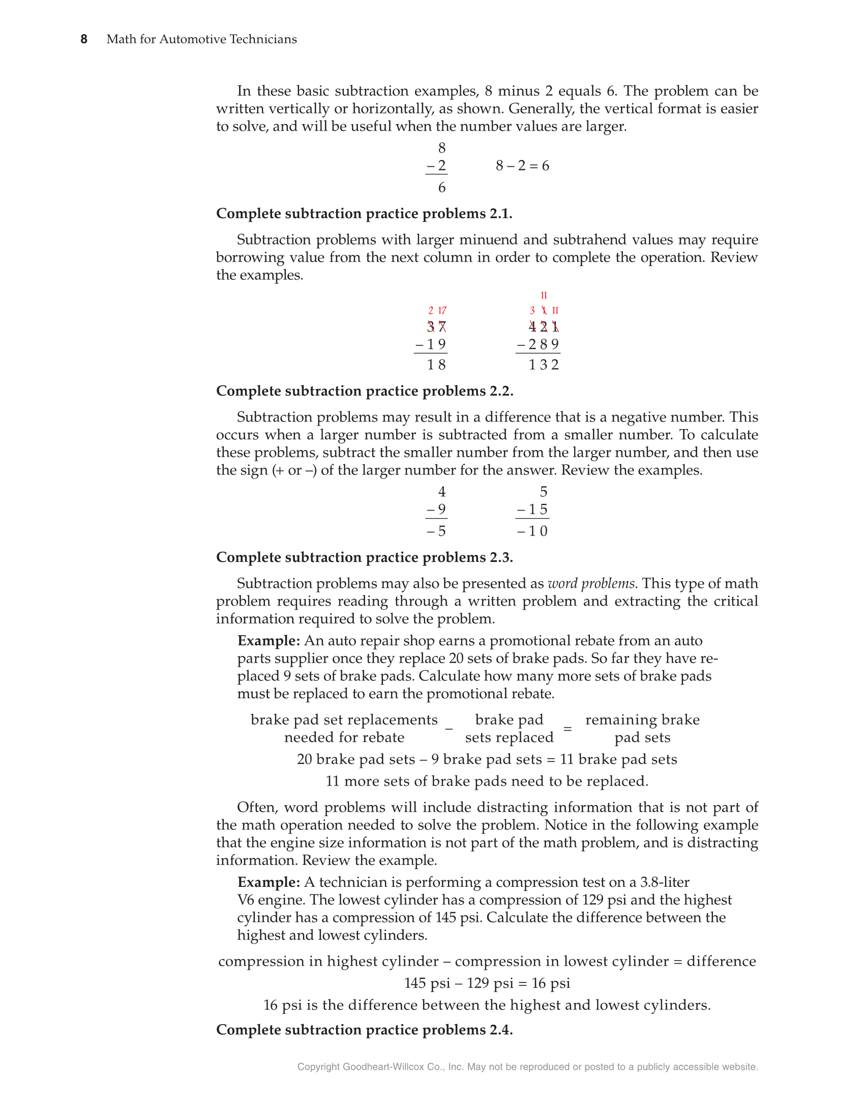 Math for Automotive Technicians, 1st Edition page 8